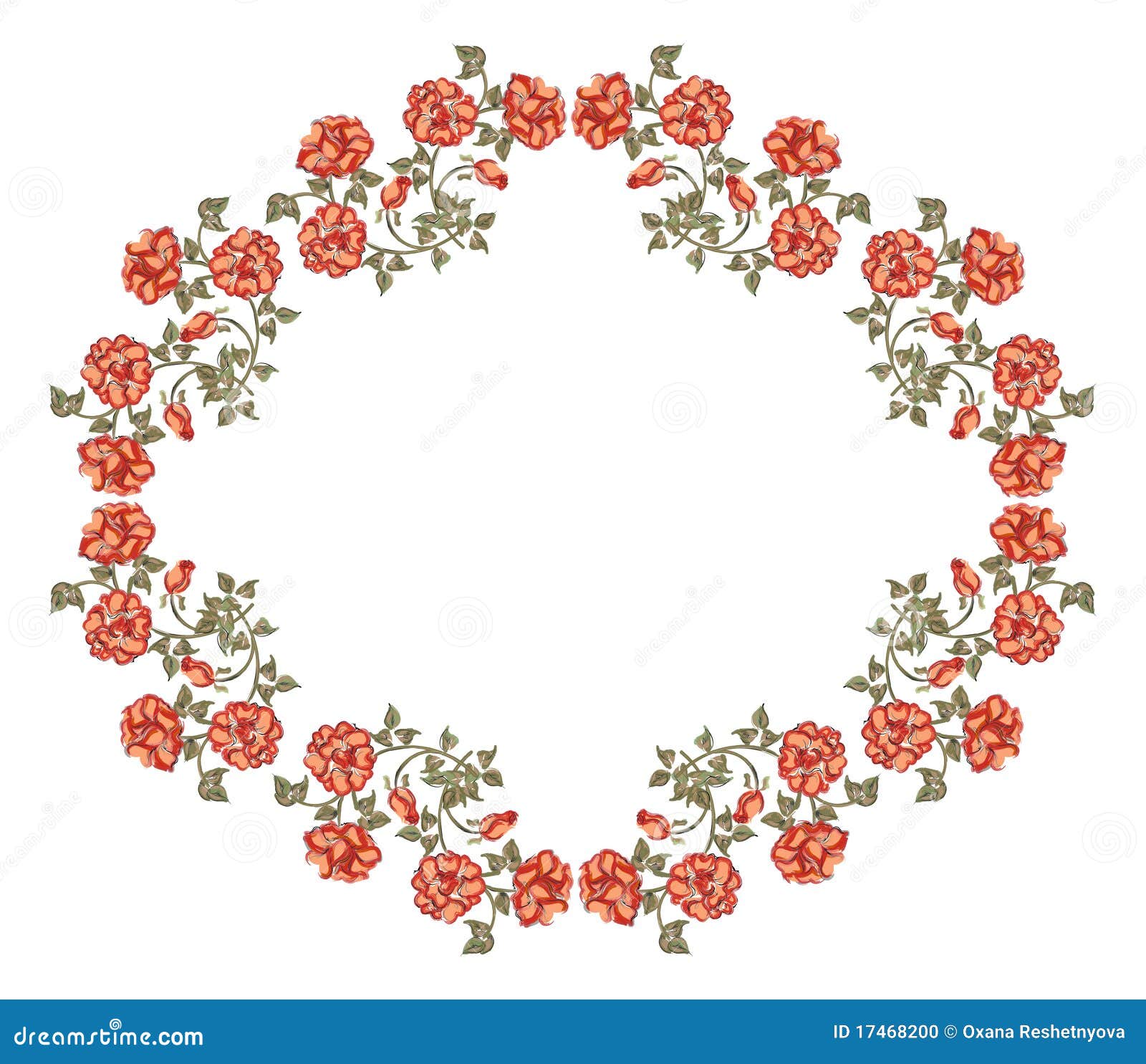 Frame with red roses stock vector. Illustration of congratulation ...