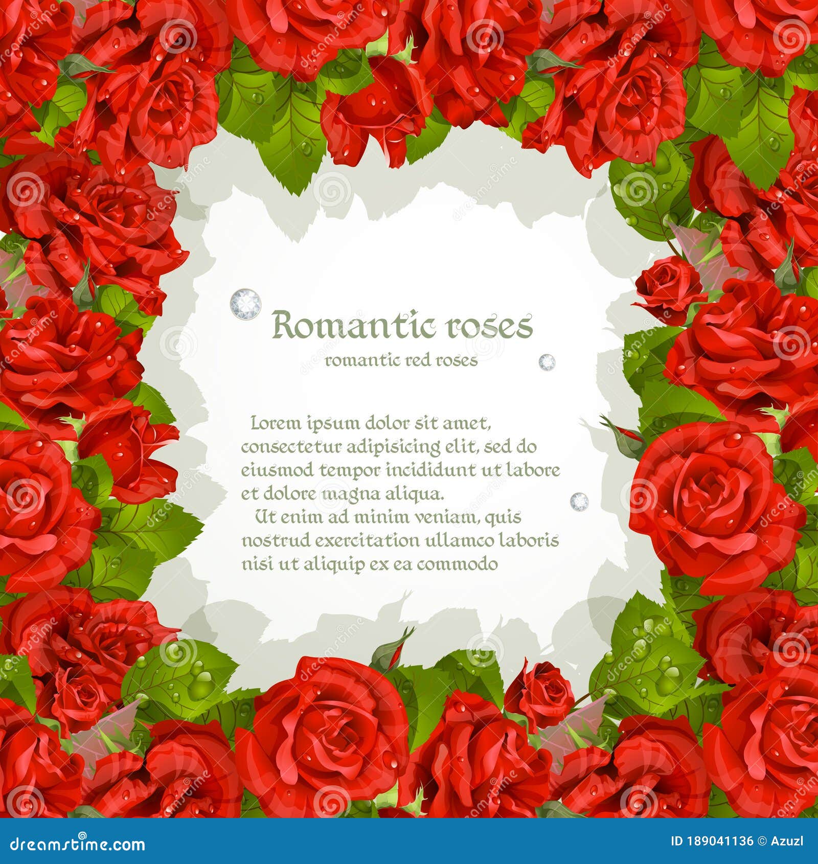 Frame from red roses stock vector. Illustration of vector - 189041136