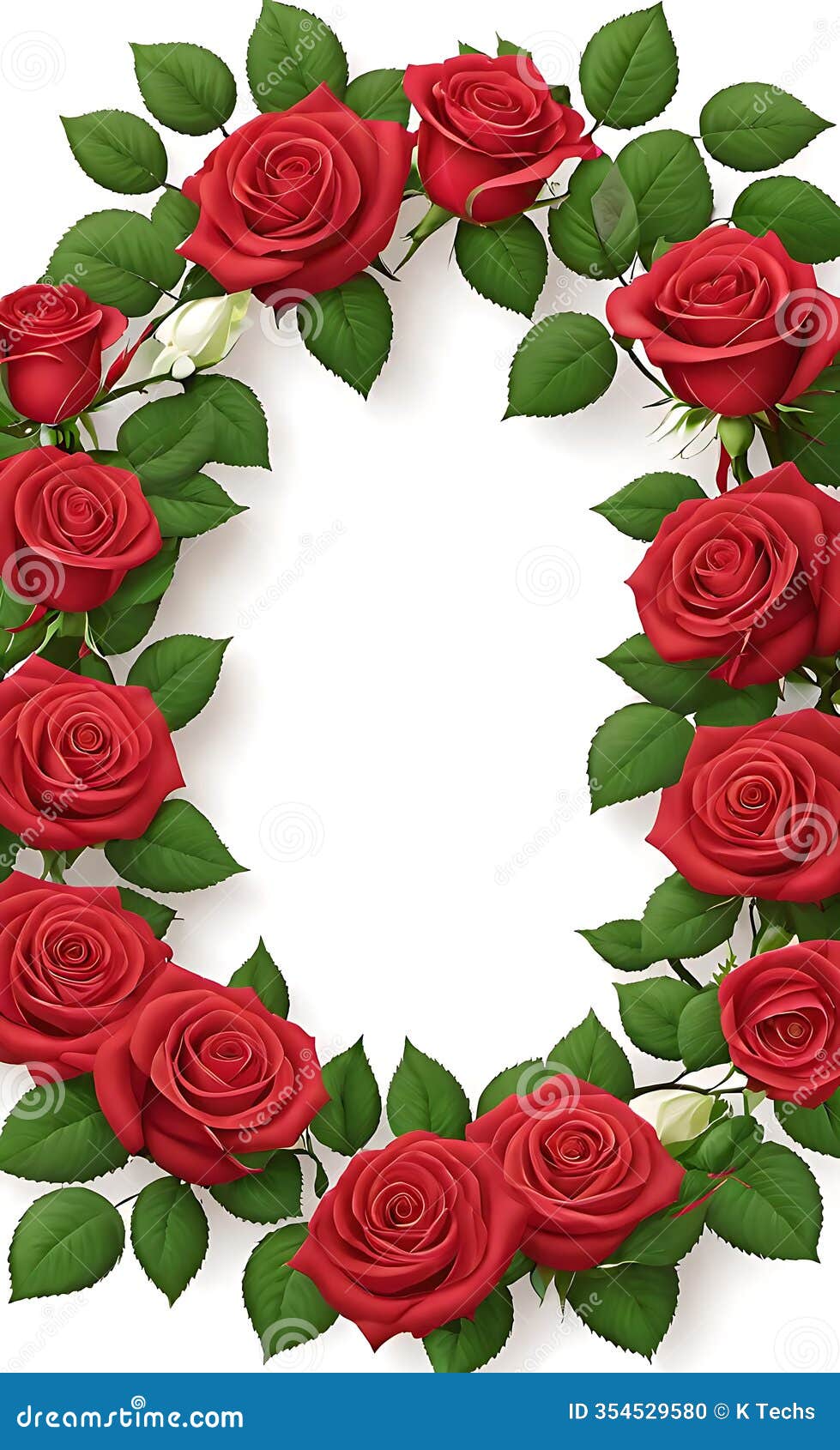 A Frame of Red Roses on a Background. Stock Illustration - Illustration ...