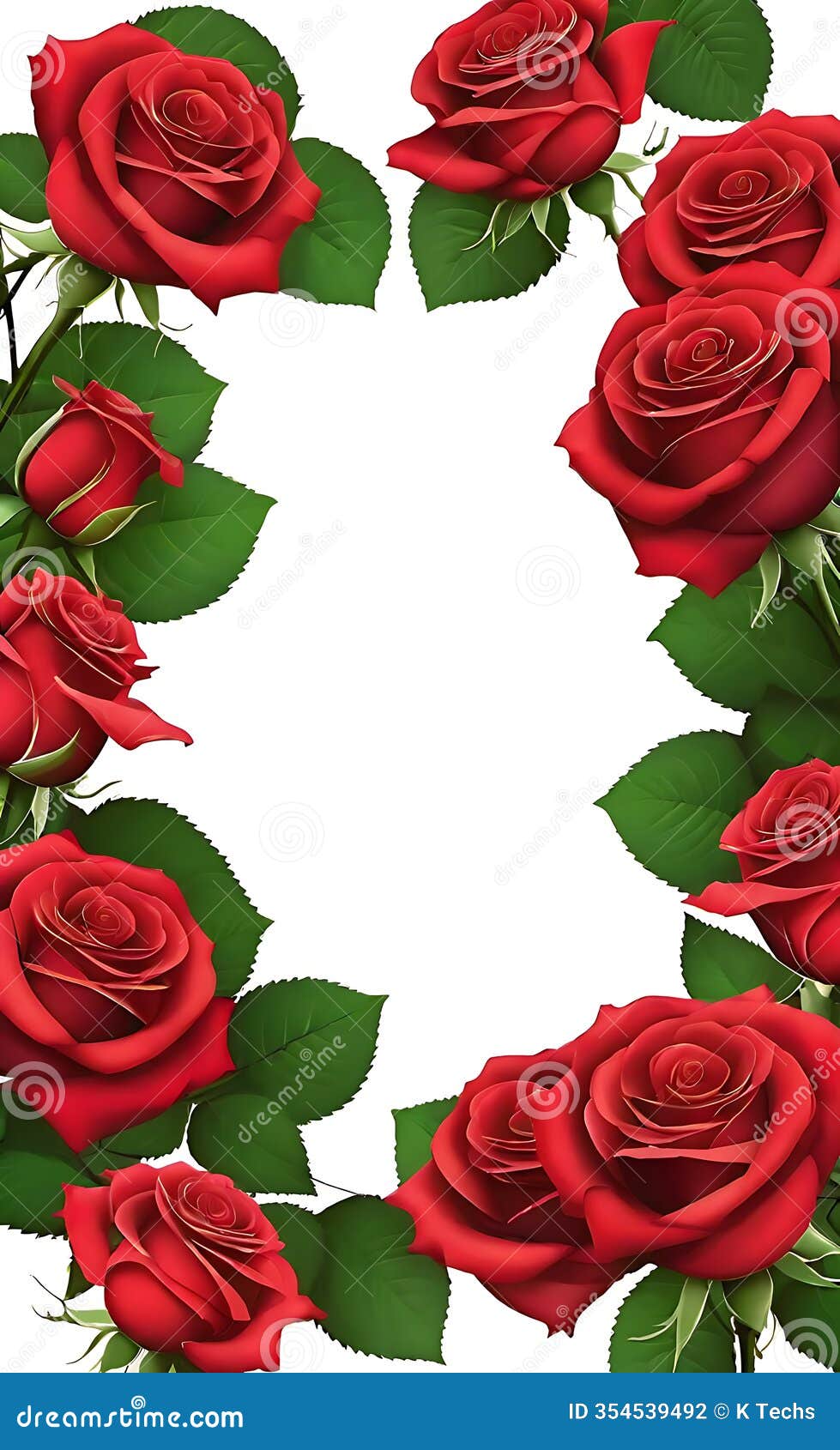A Frame of Red Roses Background. Stock Photo - Image of leaves, shrub ...