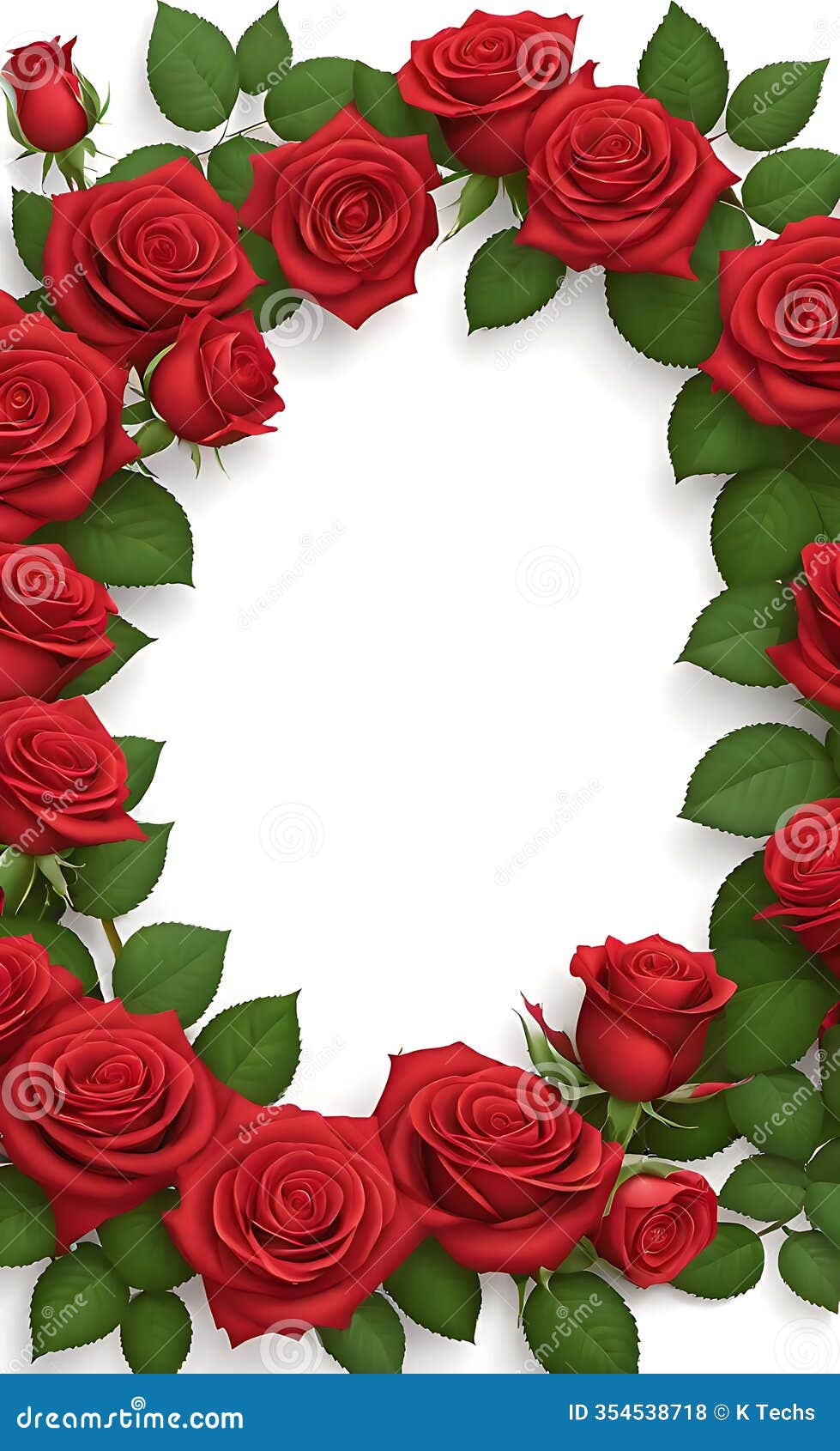 A Frame of Red Roses on a Green Stock Photo - Image of flowers, nature ...