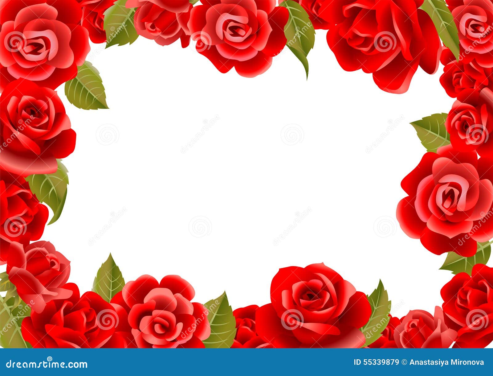 Frame from red roses stock vector. Illustration of color - 55339879