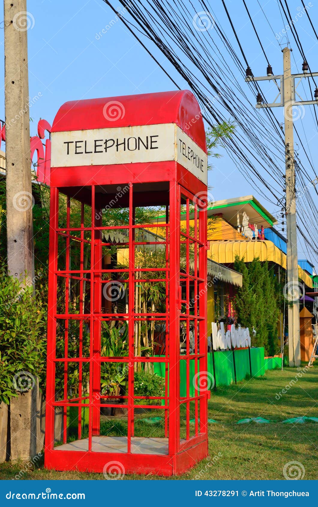 Frame of red Telephone box stock image. Image of retro - 43278291