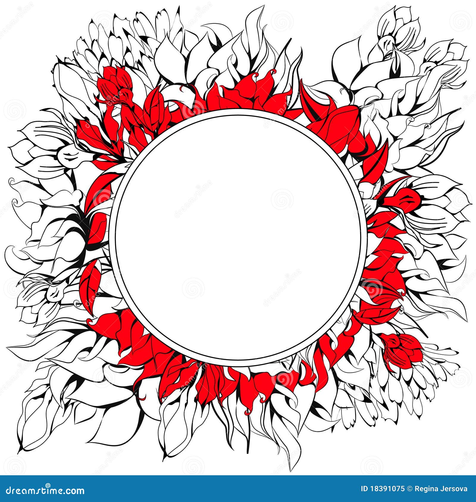 Frame Redondo Com Elemento Floral Ilustração do Vetor - Ilustração de ...