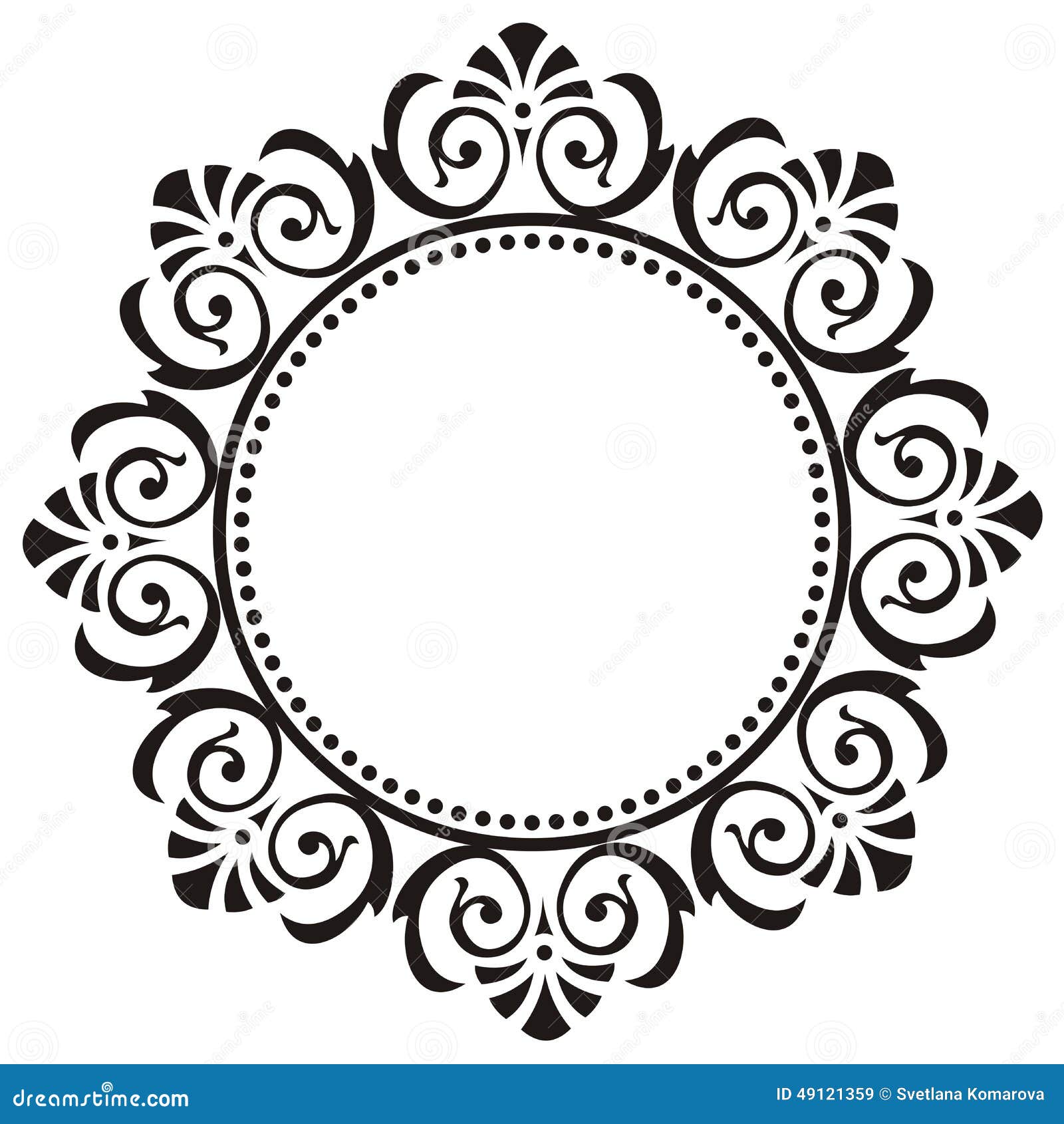 Frame Redondo Com Ornamento Floral Ilustração do Vetor - Ilustração de ...