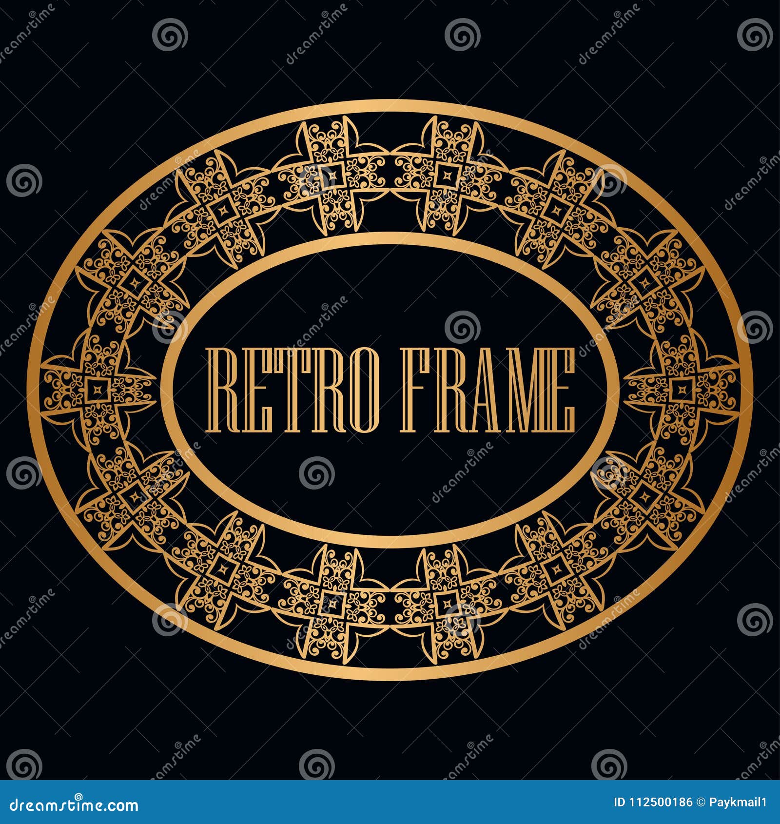 Frame redondo do vintage ilustração do vetor. Ilustração de retro ...