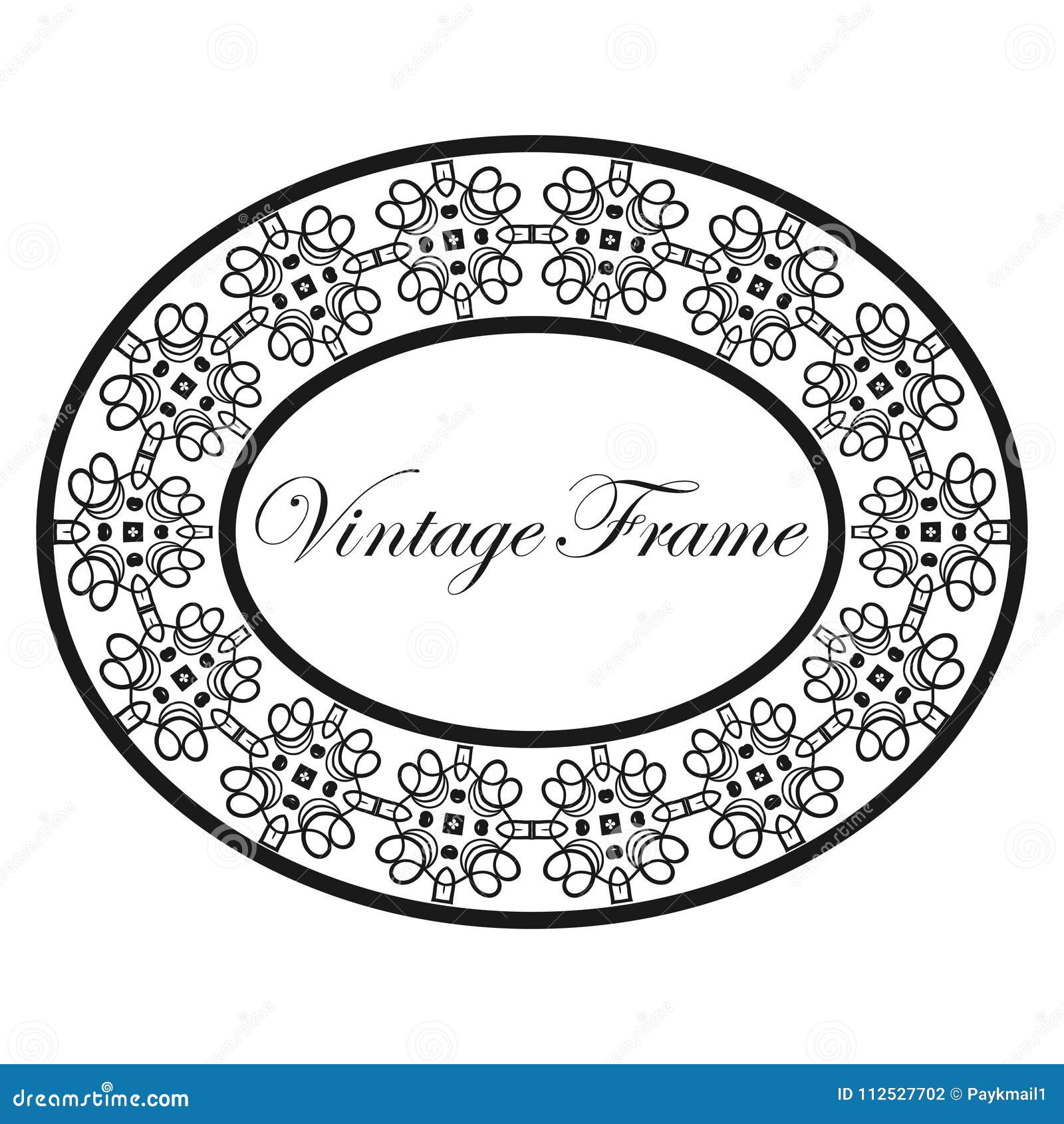 Frame redondo do vintage ilustração do vetor. Ilustração de estilo ...