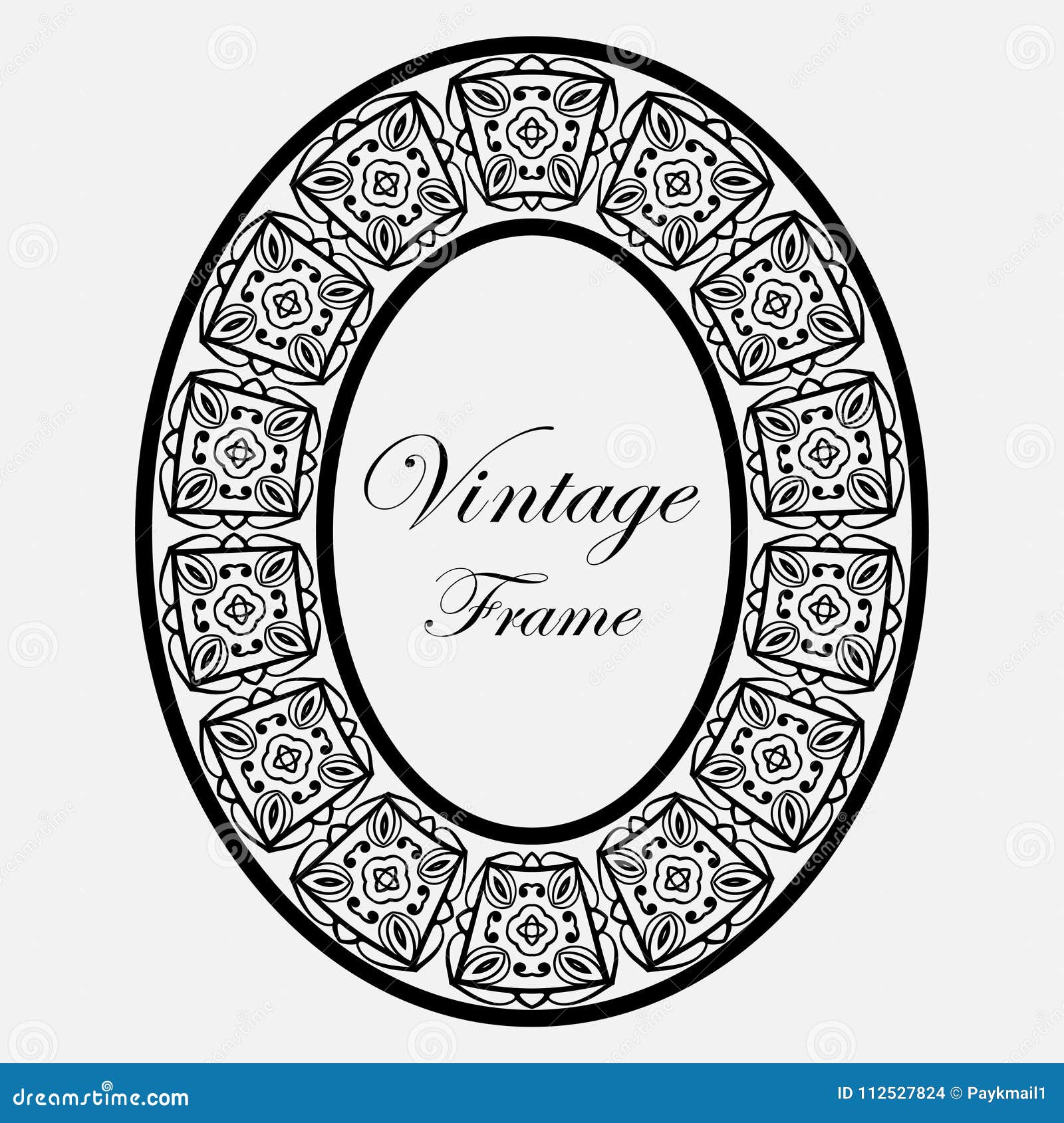 Frame redondo do vintage ilustração do vetor. Ilustração de projeto ...