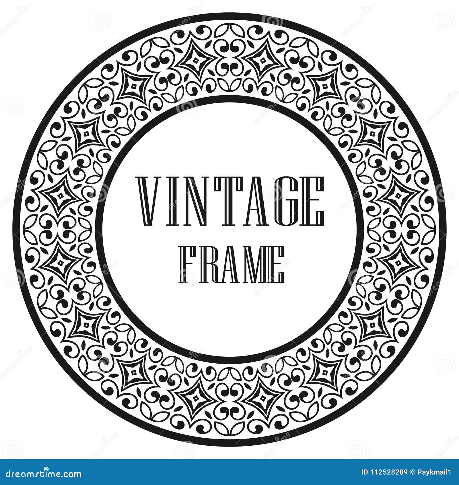 Frame redondo do vintage ilustração do vetor. Ilustração de elemento ...