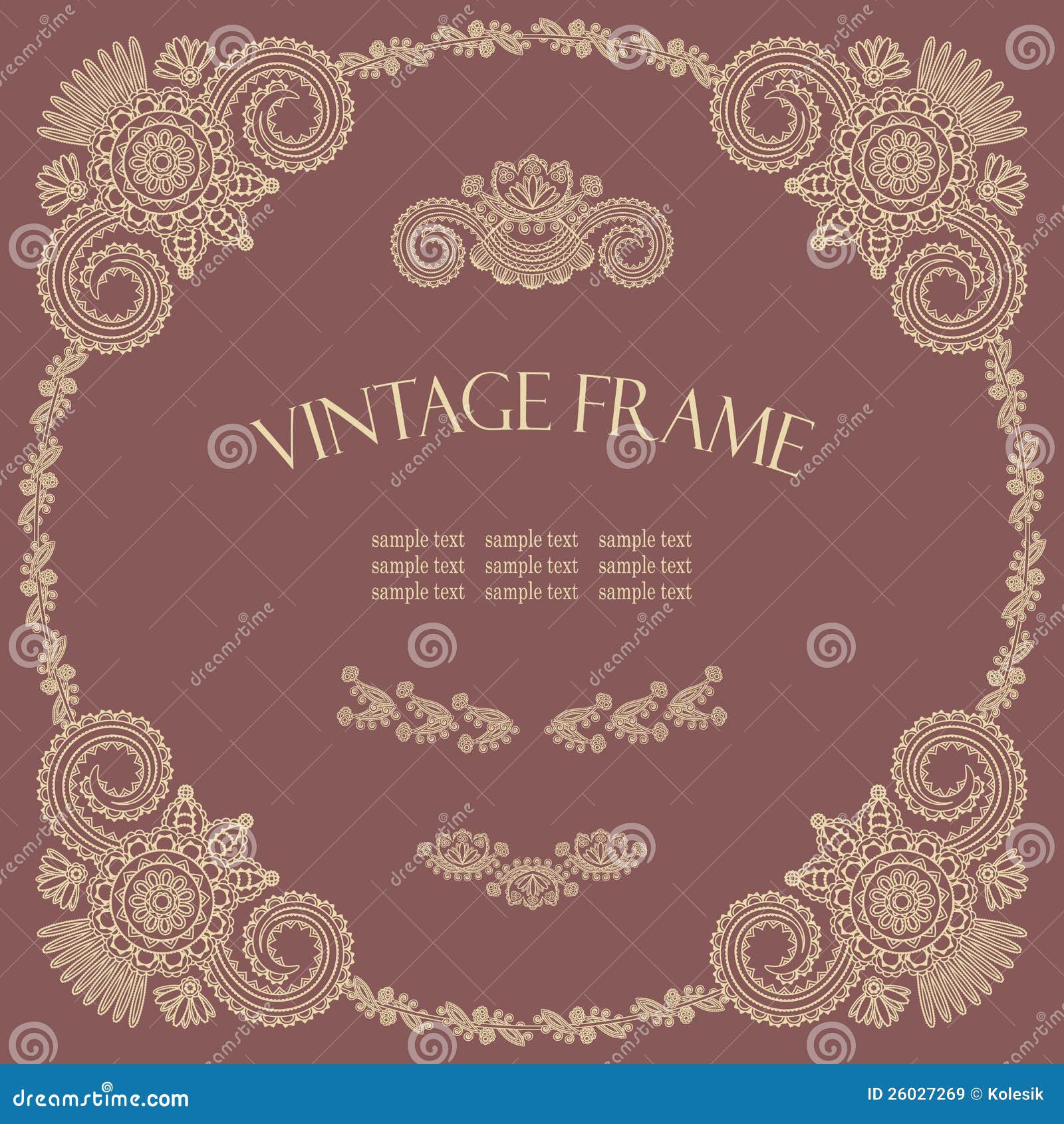 Frame redondo do vintage ilustração do vetor. Ilustração de elemento ...