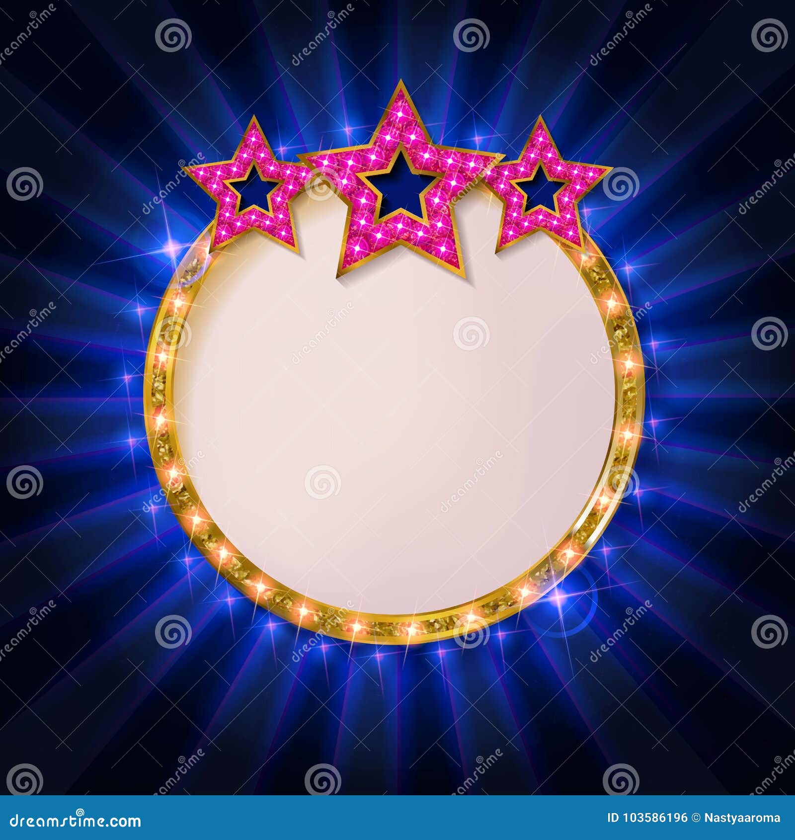 Frame redondo dourado ilustração stock. Ilustração de placa - 103586196