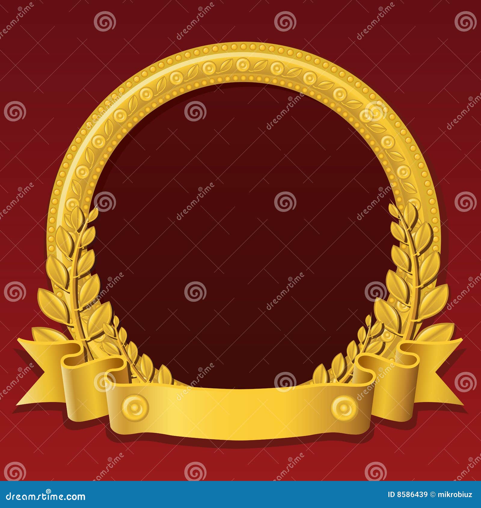 Frame redondo dourado ilustração do vetor. Ilustração de vermelho - 8586439