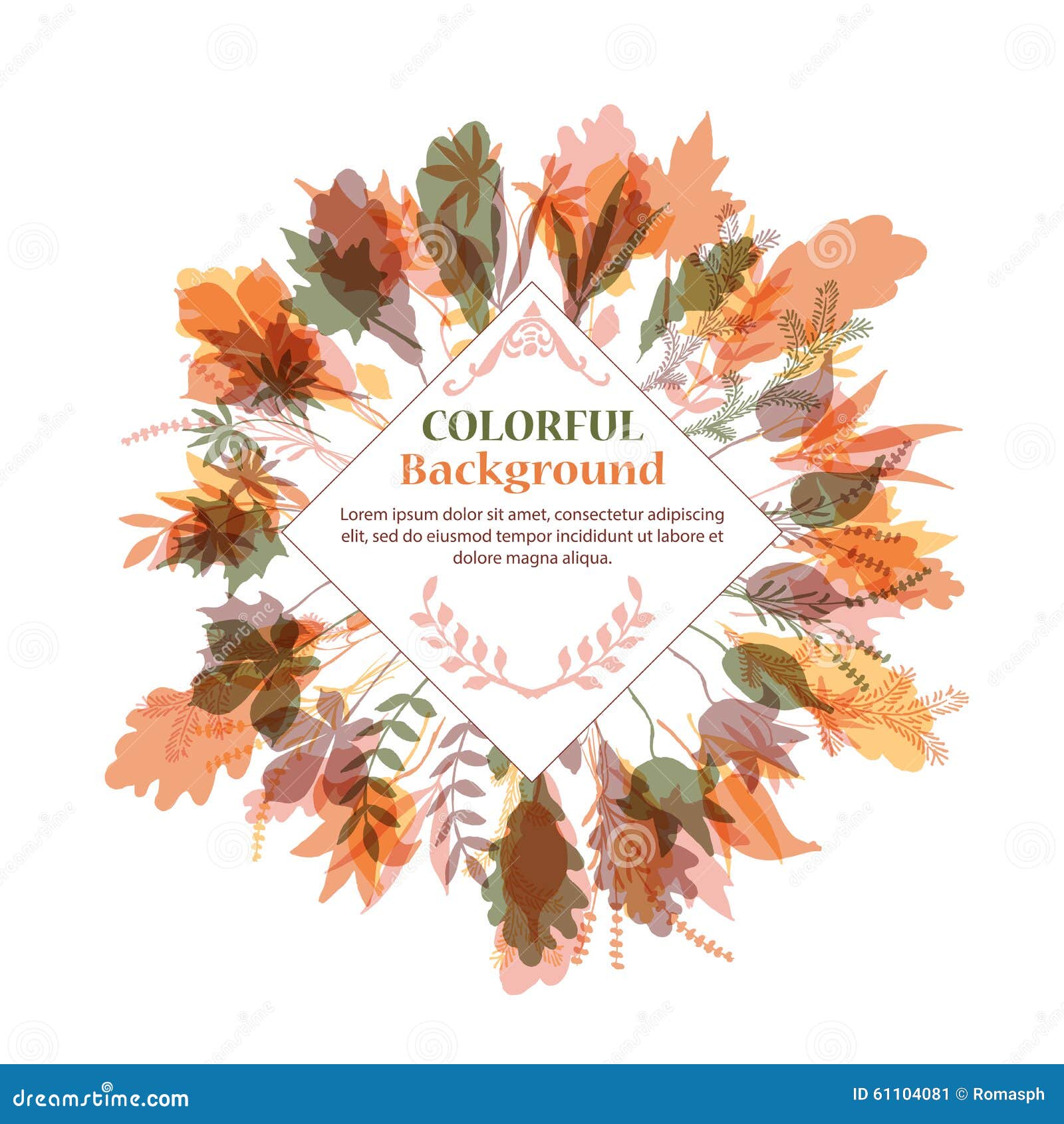 Frame Redondo Outonal Grinalda Das Folhas De Outono Ilustração do Vetor ...