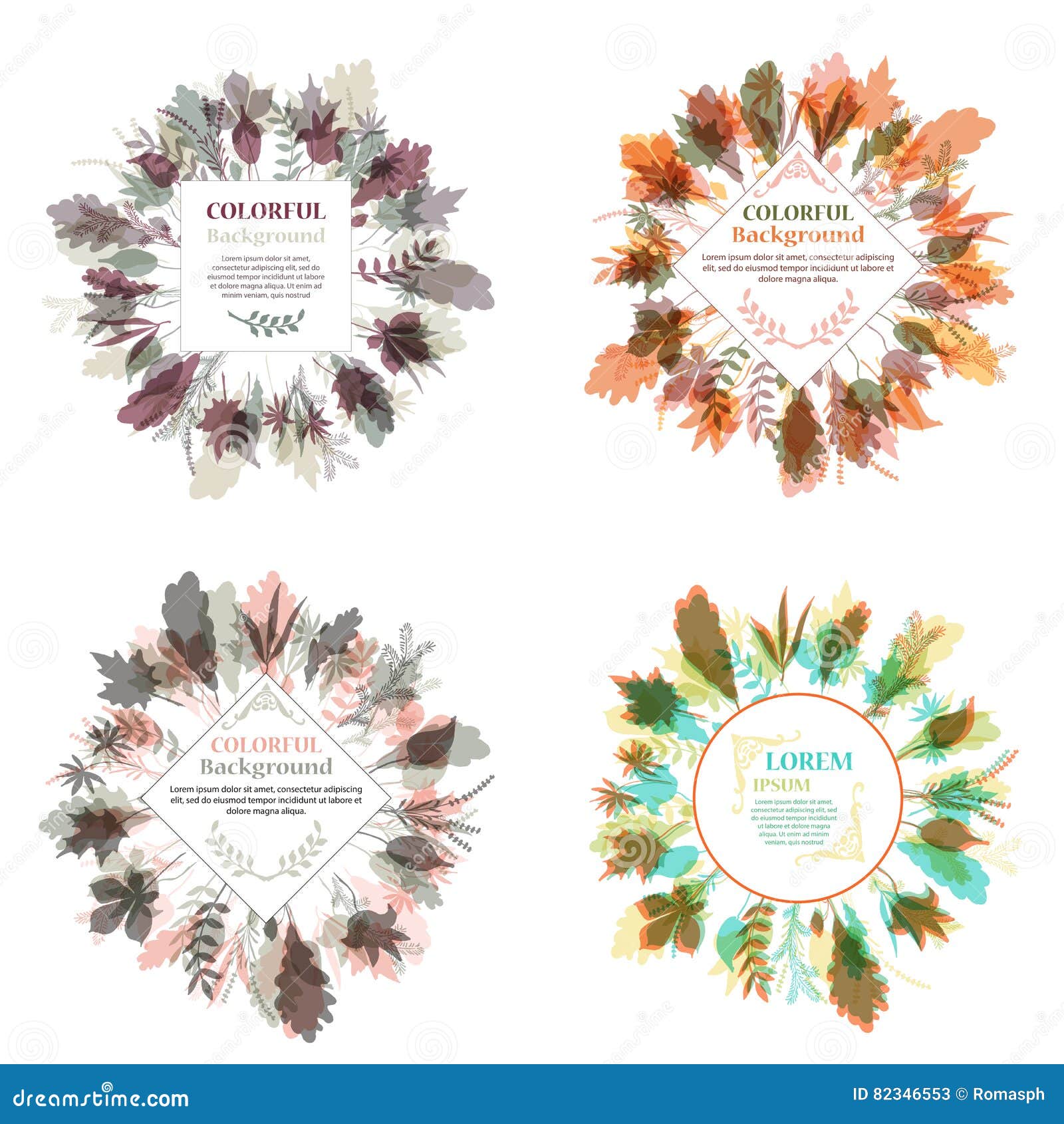 Frame Redondo Outonal Grinalda Das Folhas De Outono Ilustração do Vetor ...