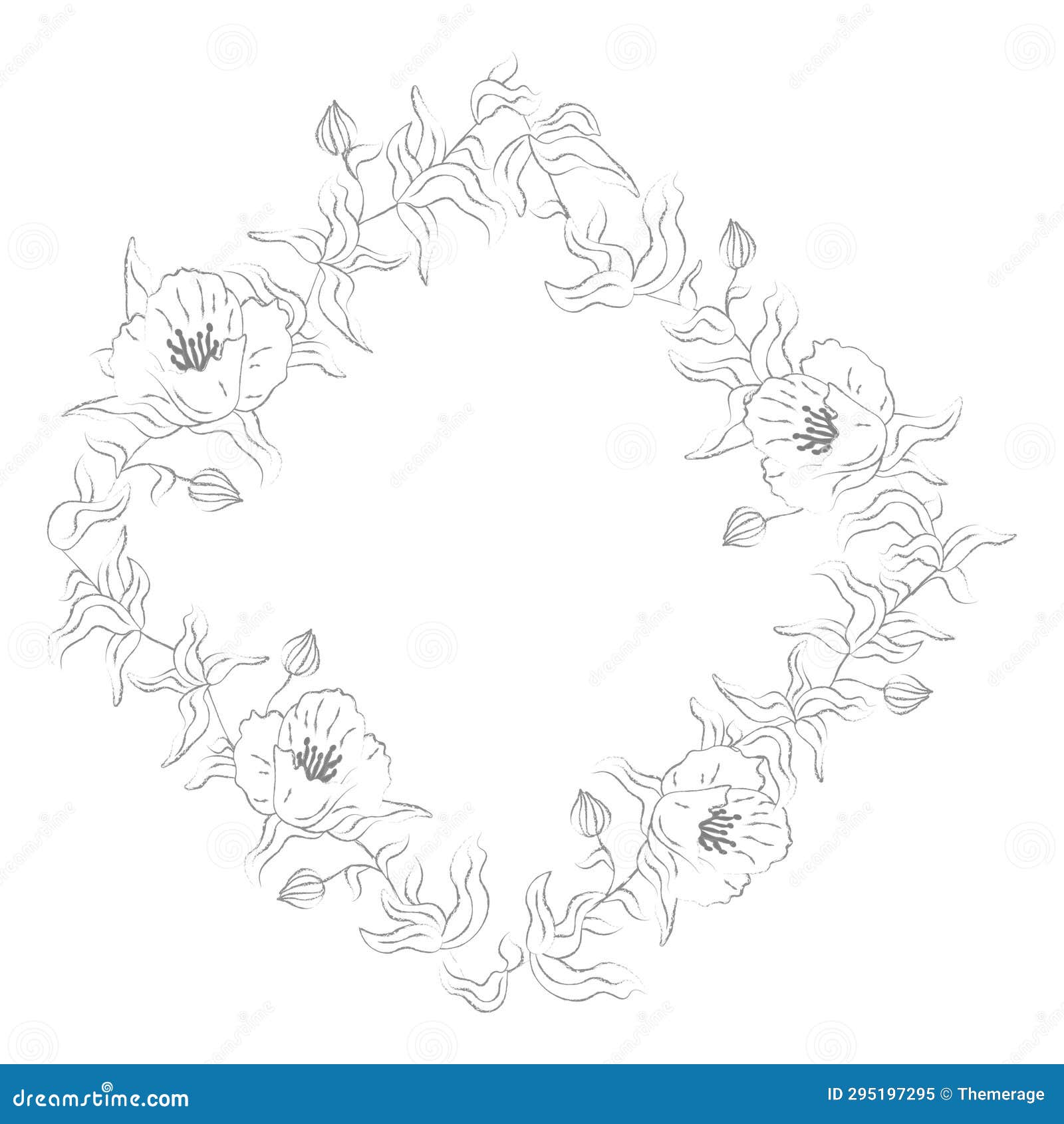 Frame Rhombus of Leaves with Flowers Vector Linear Banner Stock ...