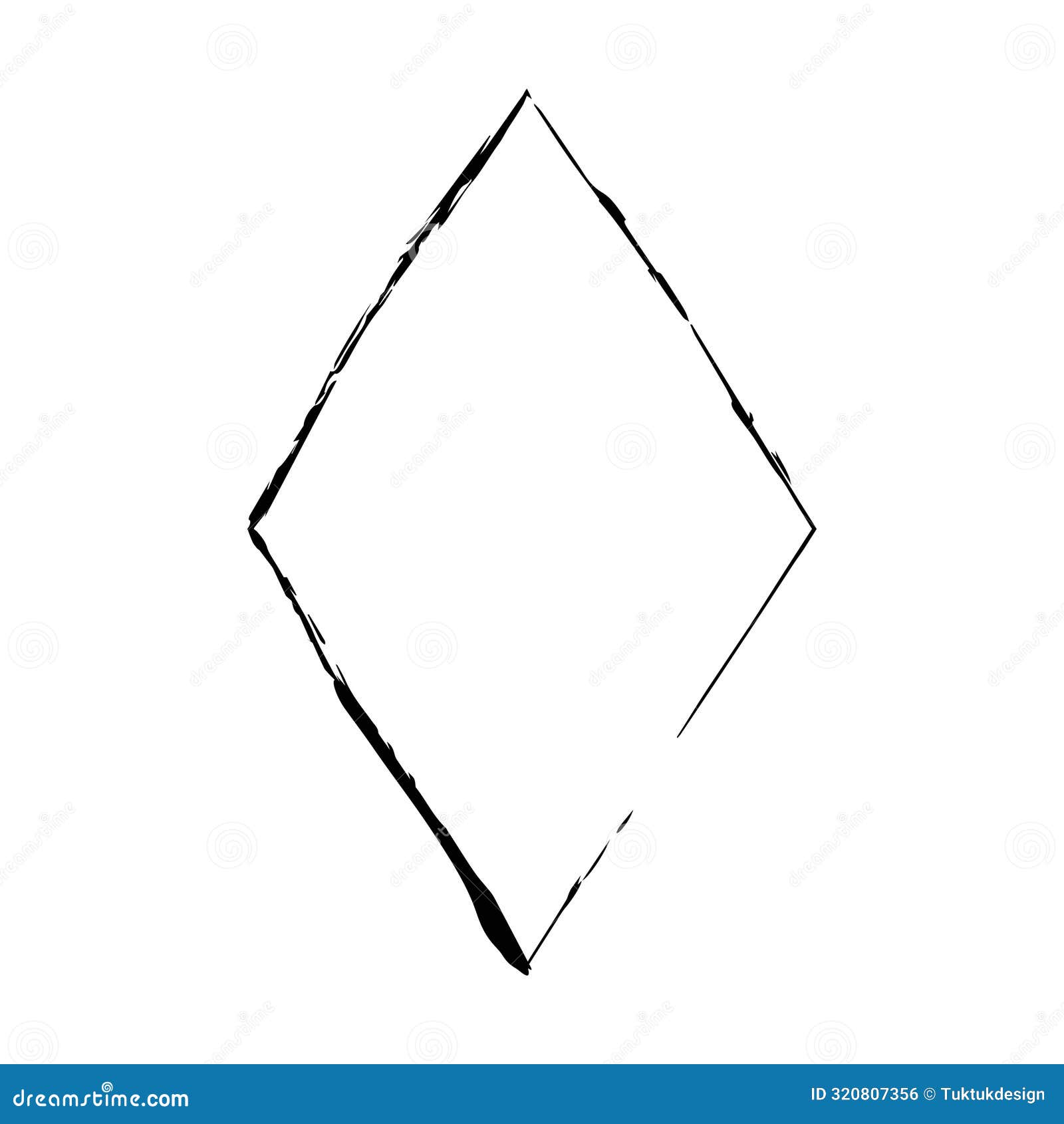 Frame Rhombus Texture Element, Outline Border Grunge Shape Icon ...