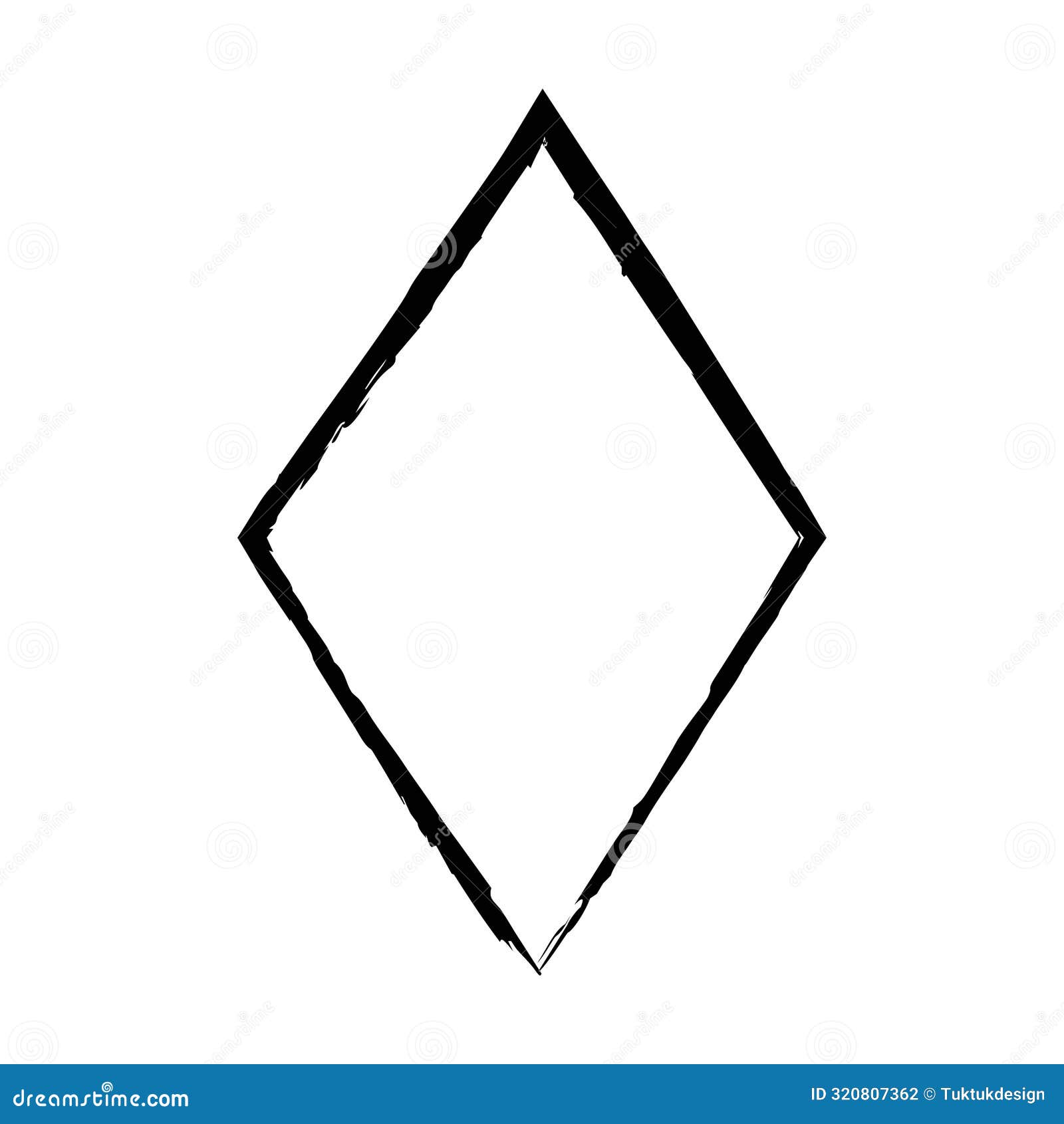 Frame Rhombus Texture Element, Outline Border Grunge Shape Icon ...