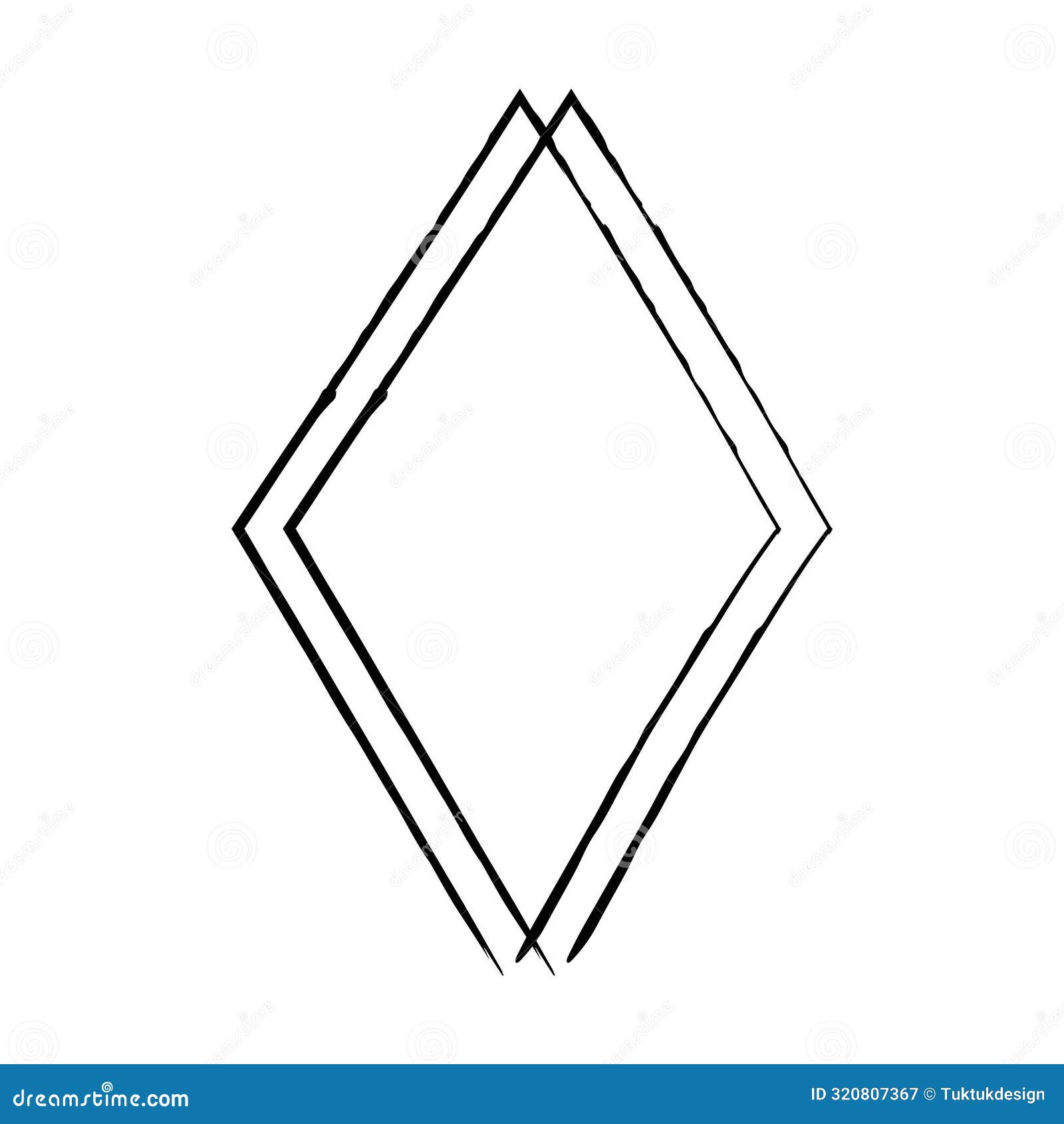 Frame Rhombus Texture Element, Outline Border Grunge Shape Icon ...