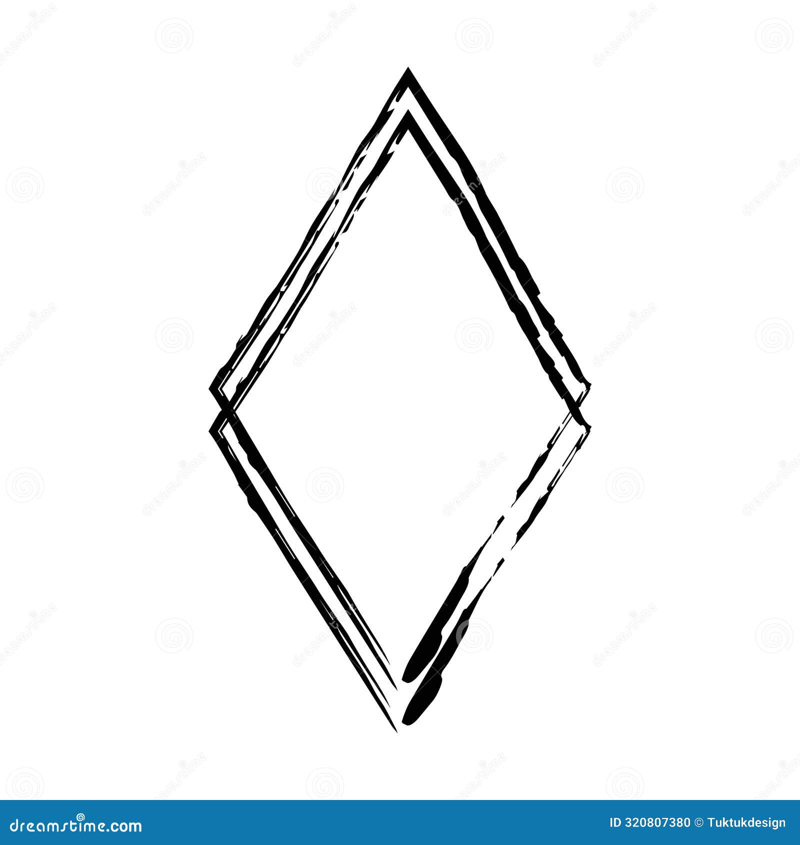Frame Rhombus Texture Element, Outline Border Grunge Shape Icon ...