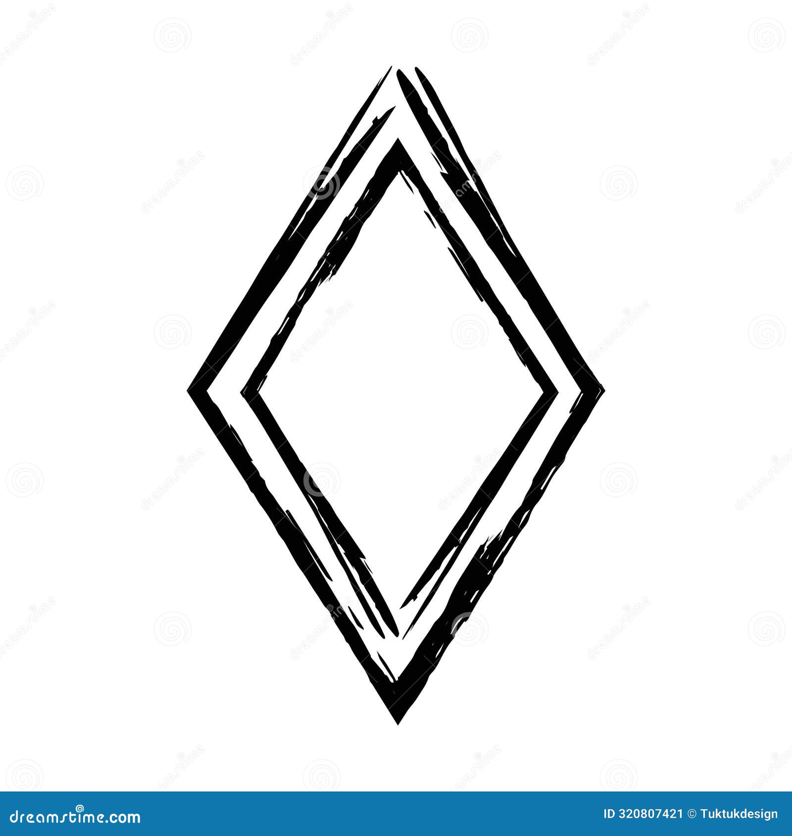 Frame Rhombus Texture Element, Outline Border Grunge Shape Icon ...