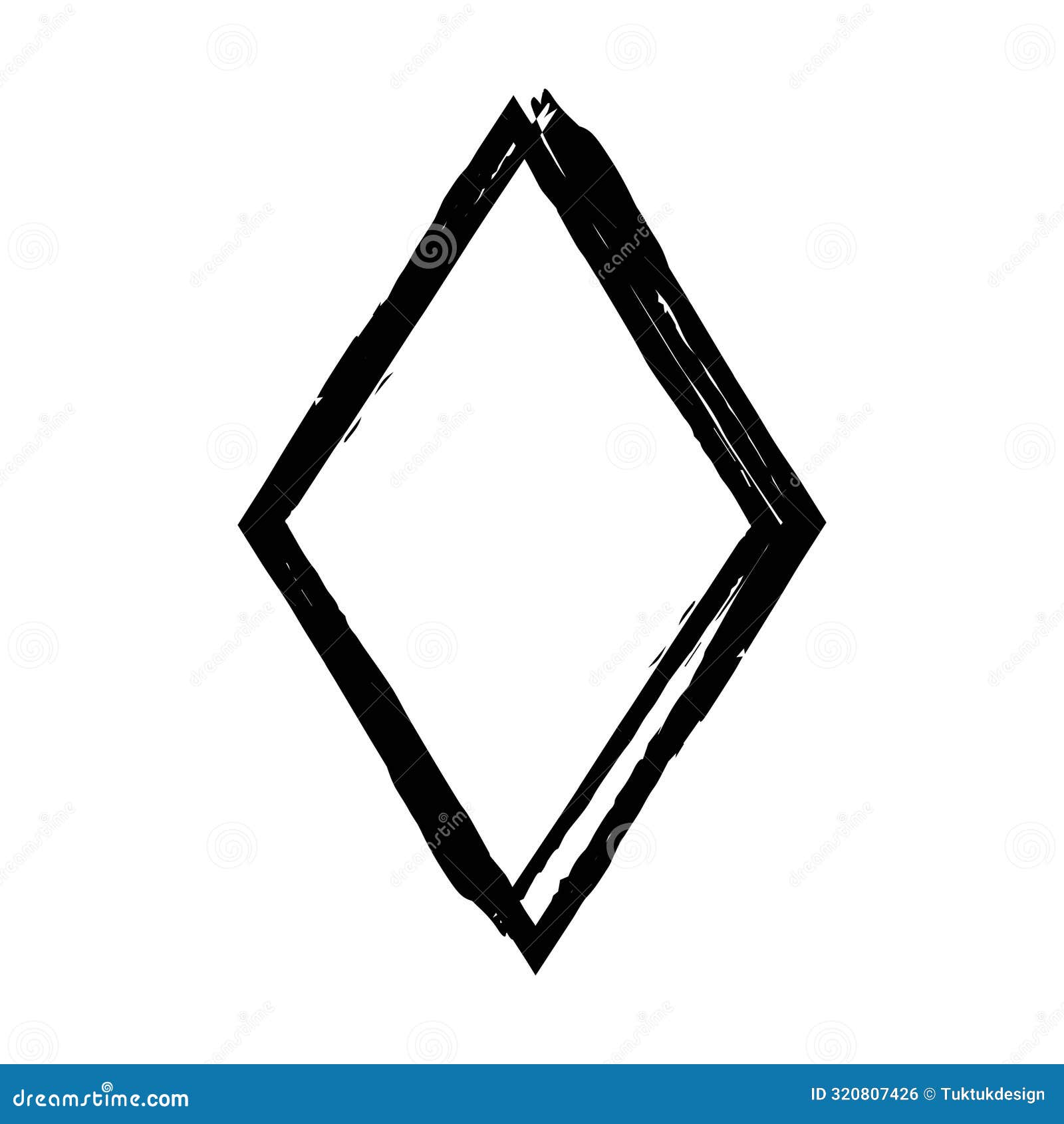 Frame Rhombus Texture Element, Outline Border Grunge Shape Icon ...