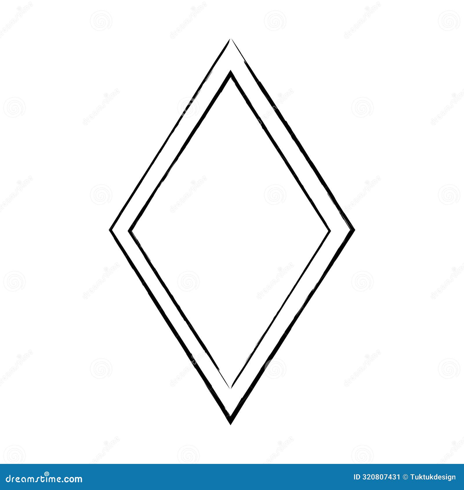 Frame Rhombus Texture Element, Outline Border Grunge Shape Icon ...