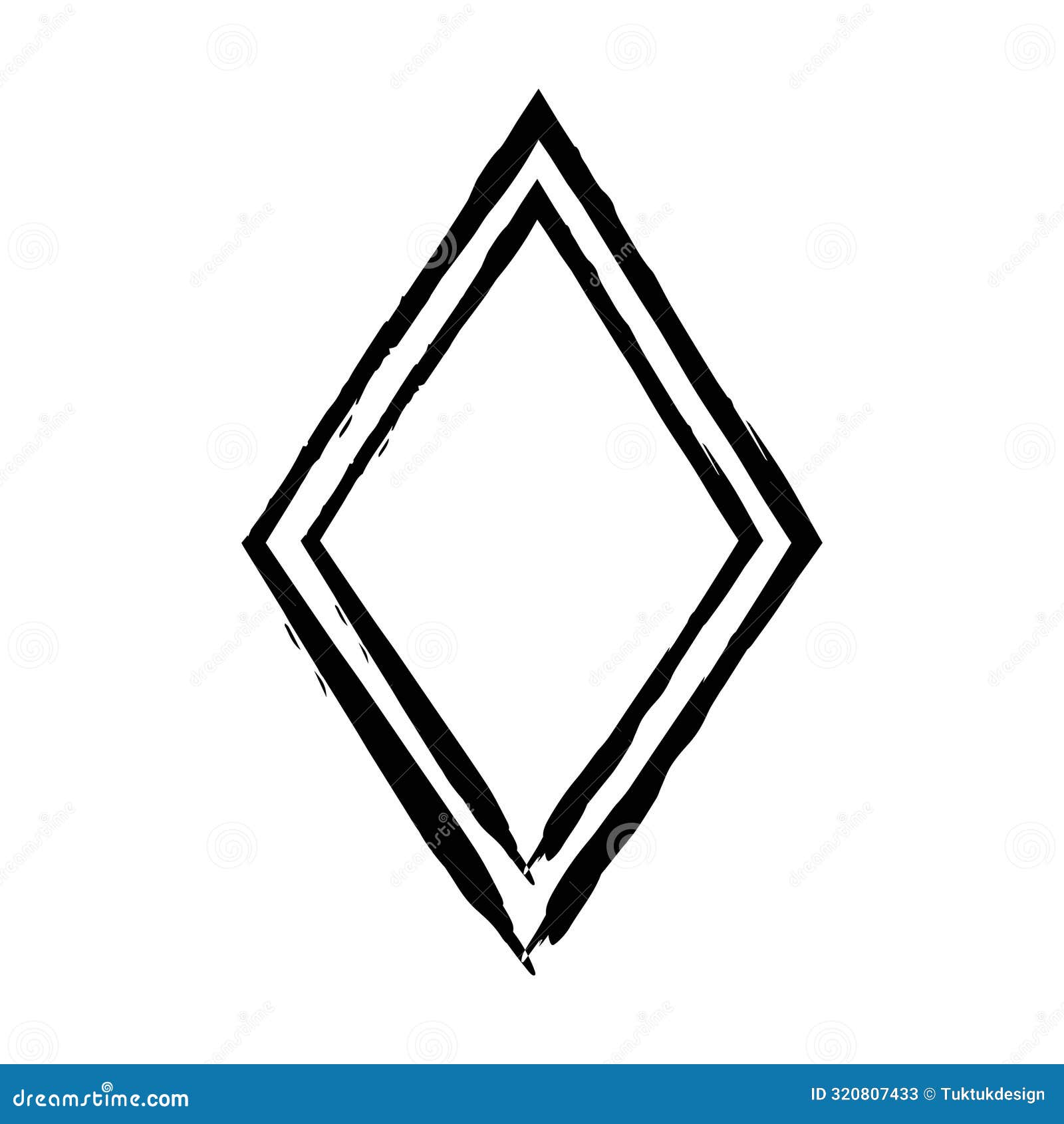 Frame Rhombus Texture Element, Outline Border Grunge Shape Icon ...