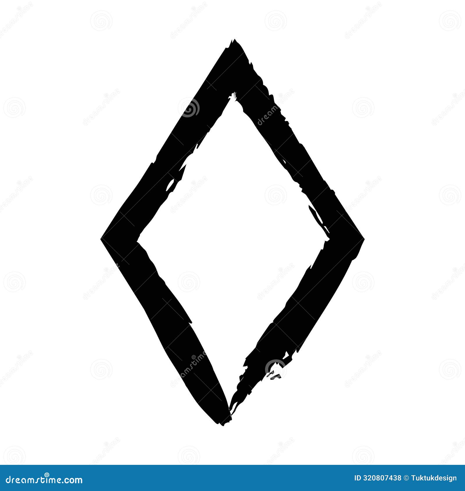 Frame Rhombus Texture Element, Outline Border Grunge Shape Icon ...