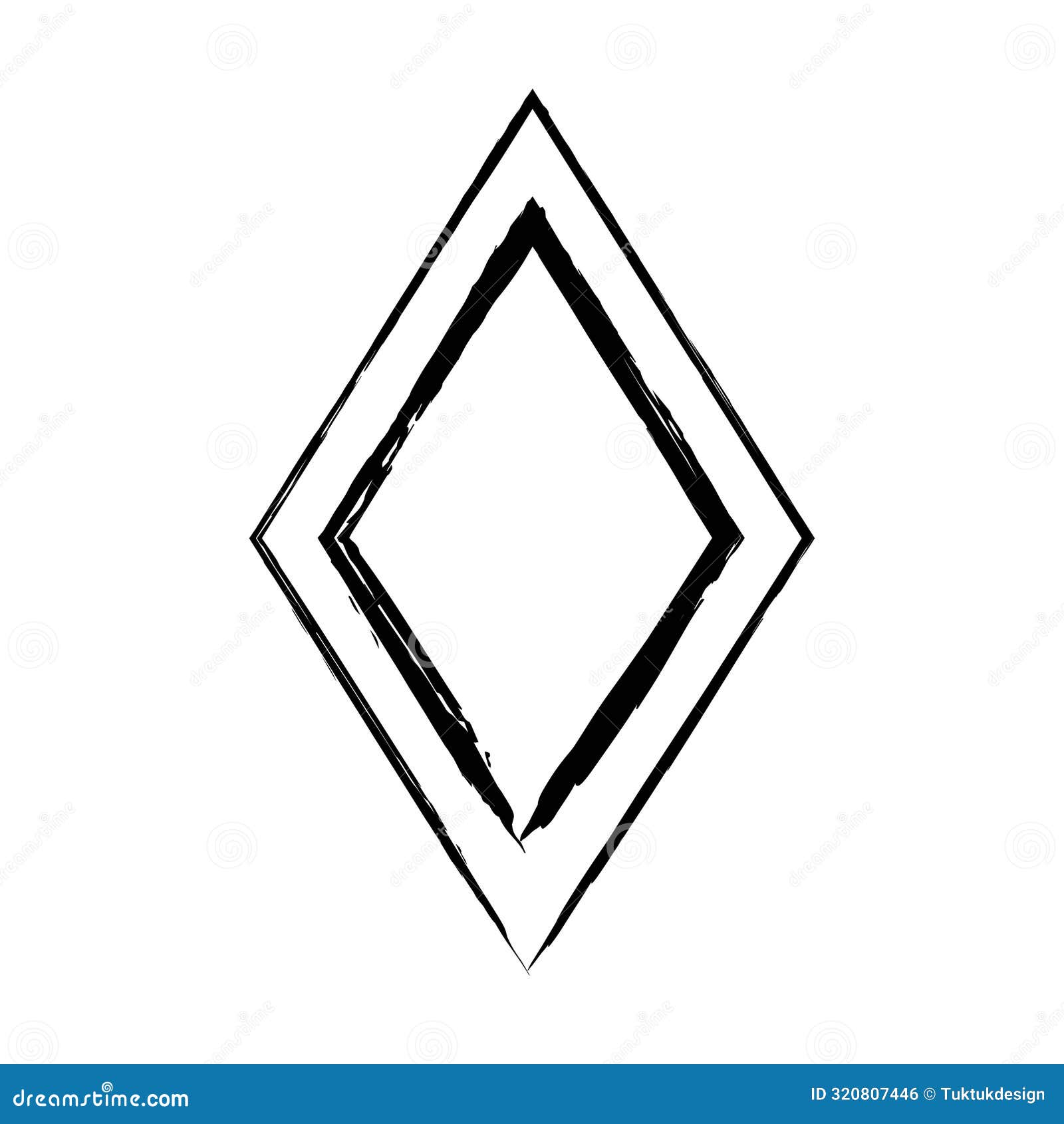 Frame Rhombus Texture Element, Outline Border Grunge Shape Icon ...