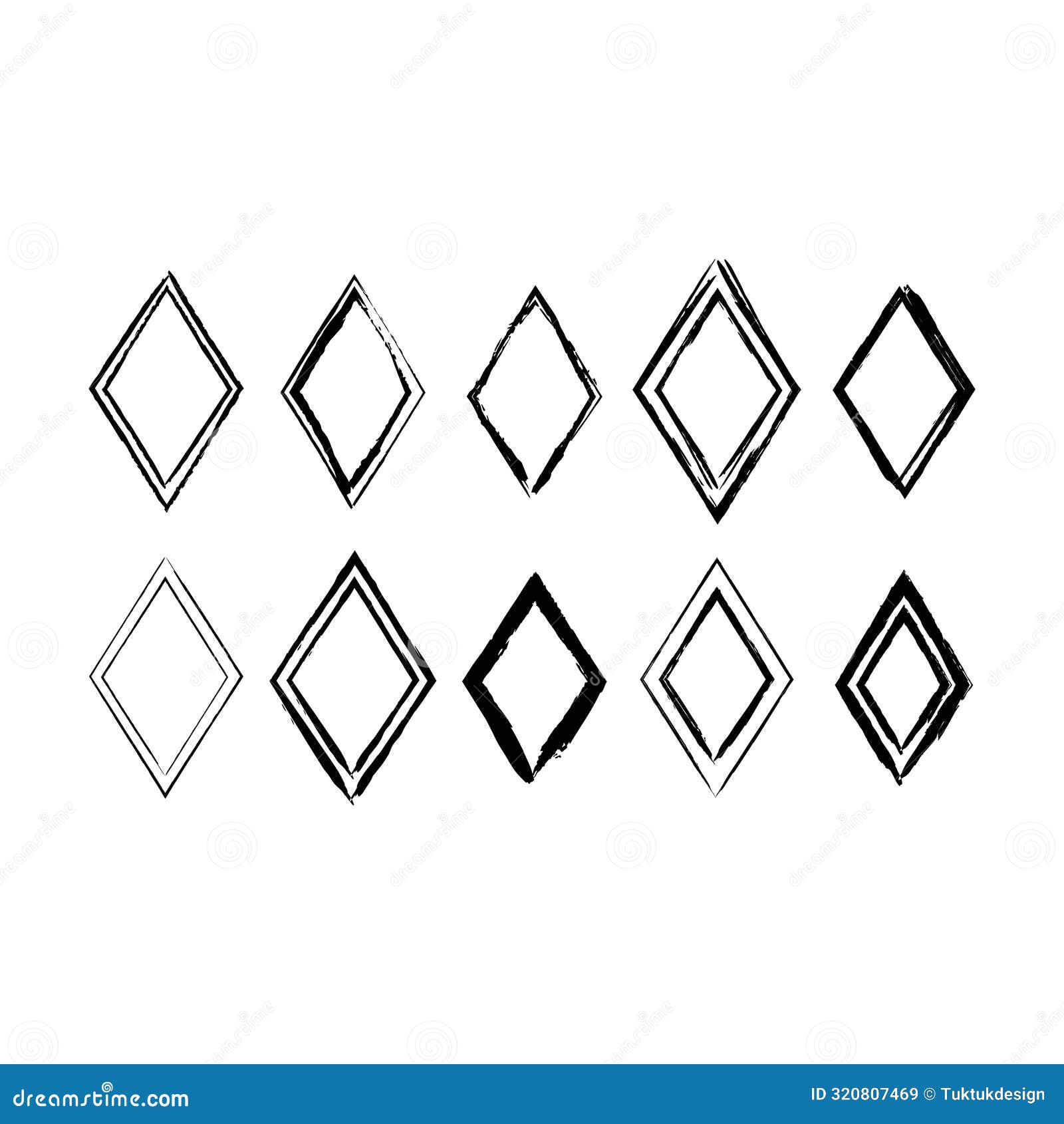 Frame Rhombus Texture Element, Outline Border Grunge Shape Icon ...