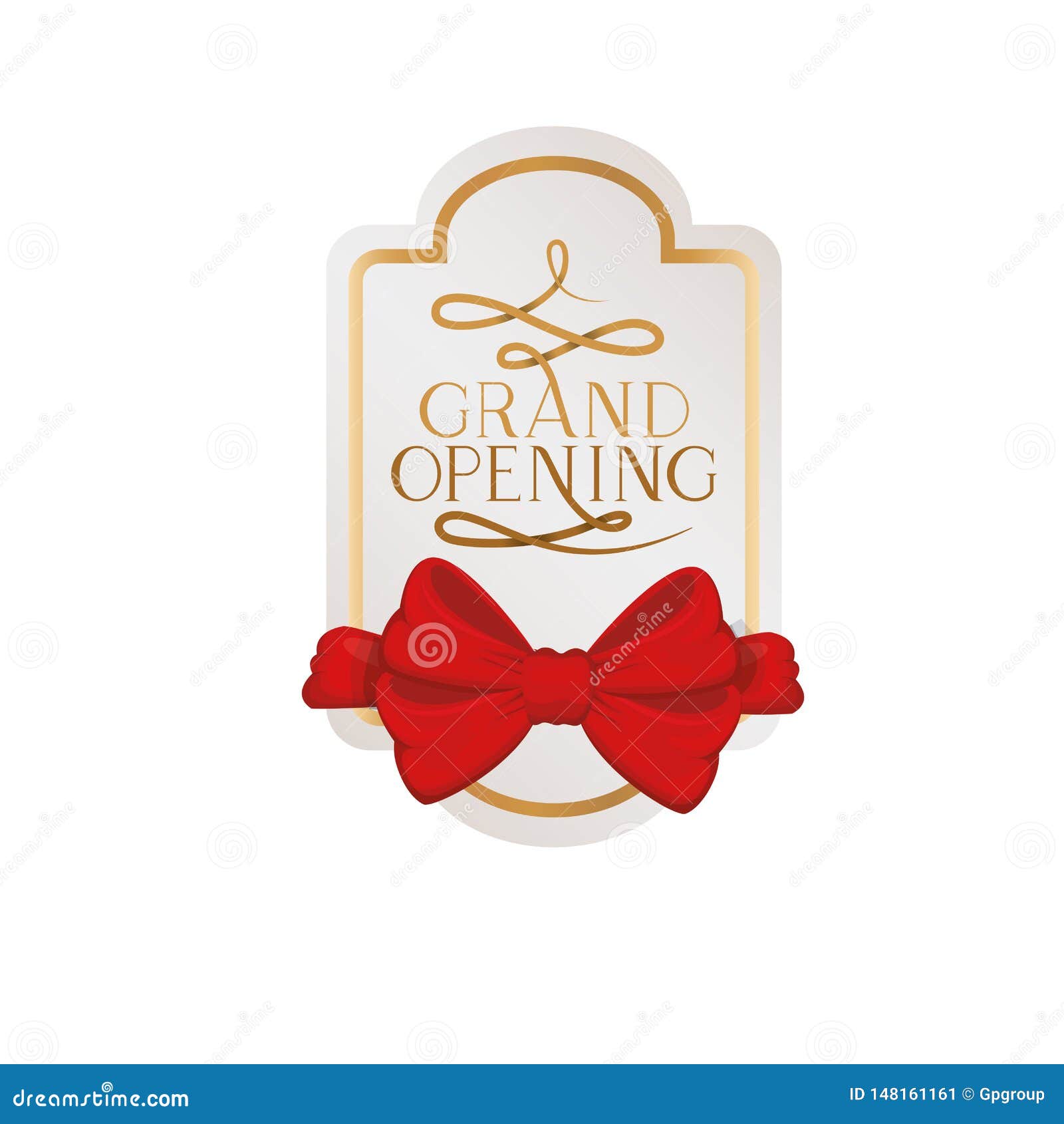 Frame and Ribbon with Label Grand Opening Stock Vector - Illustration ...