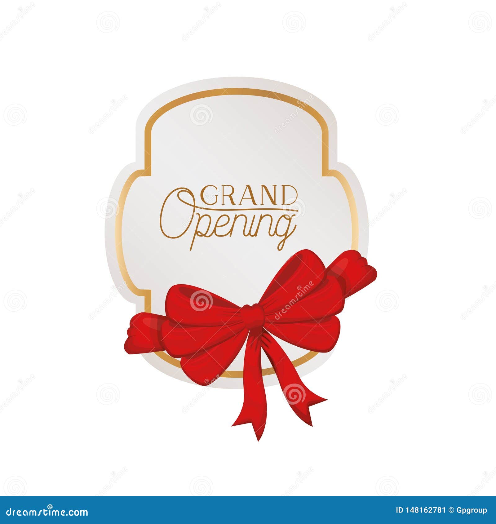 Frame and Ribbon with Label Grand Opening Stock Vector - Illustration ...