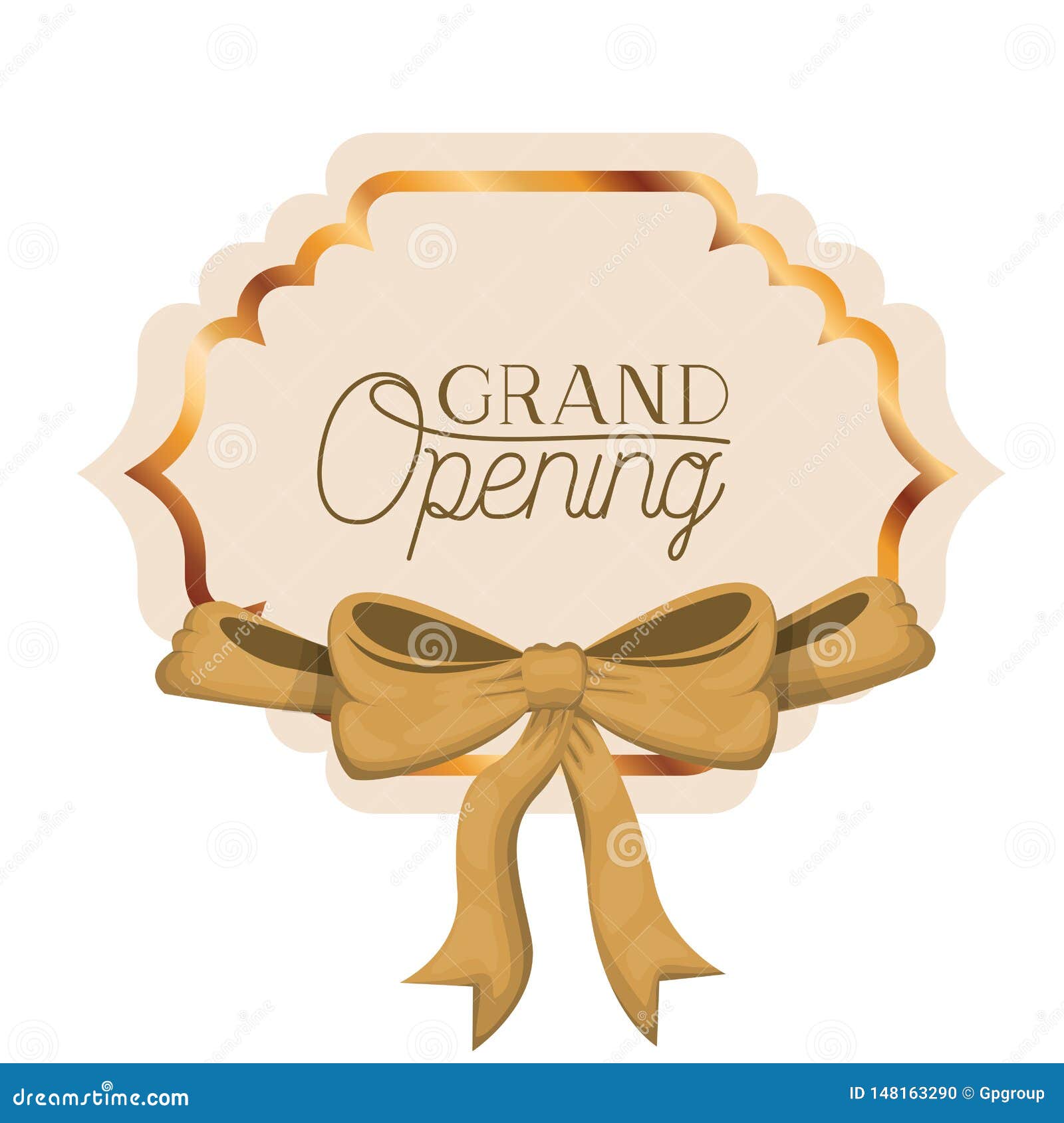 Frame and Ribbon with Label Grand Opening Stock Vector - Illustration ...