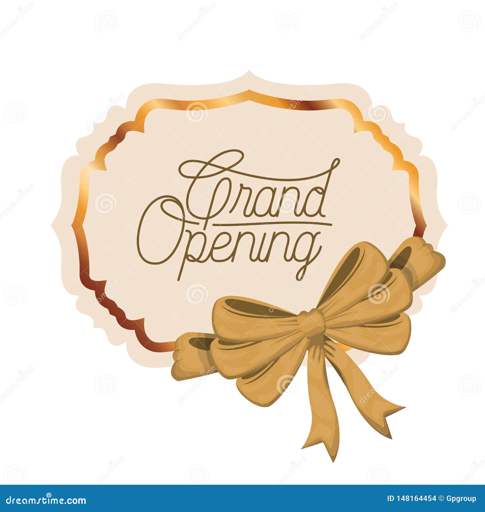Frame and Ribbon with Label Grand Opening Stock Vector - Illustration ...