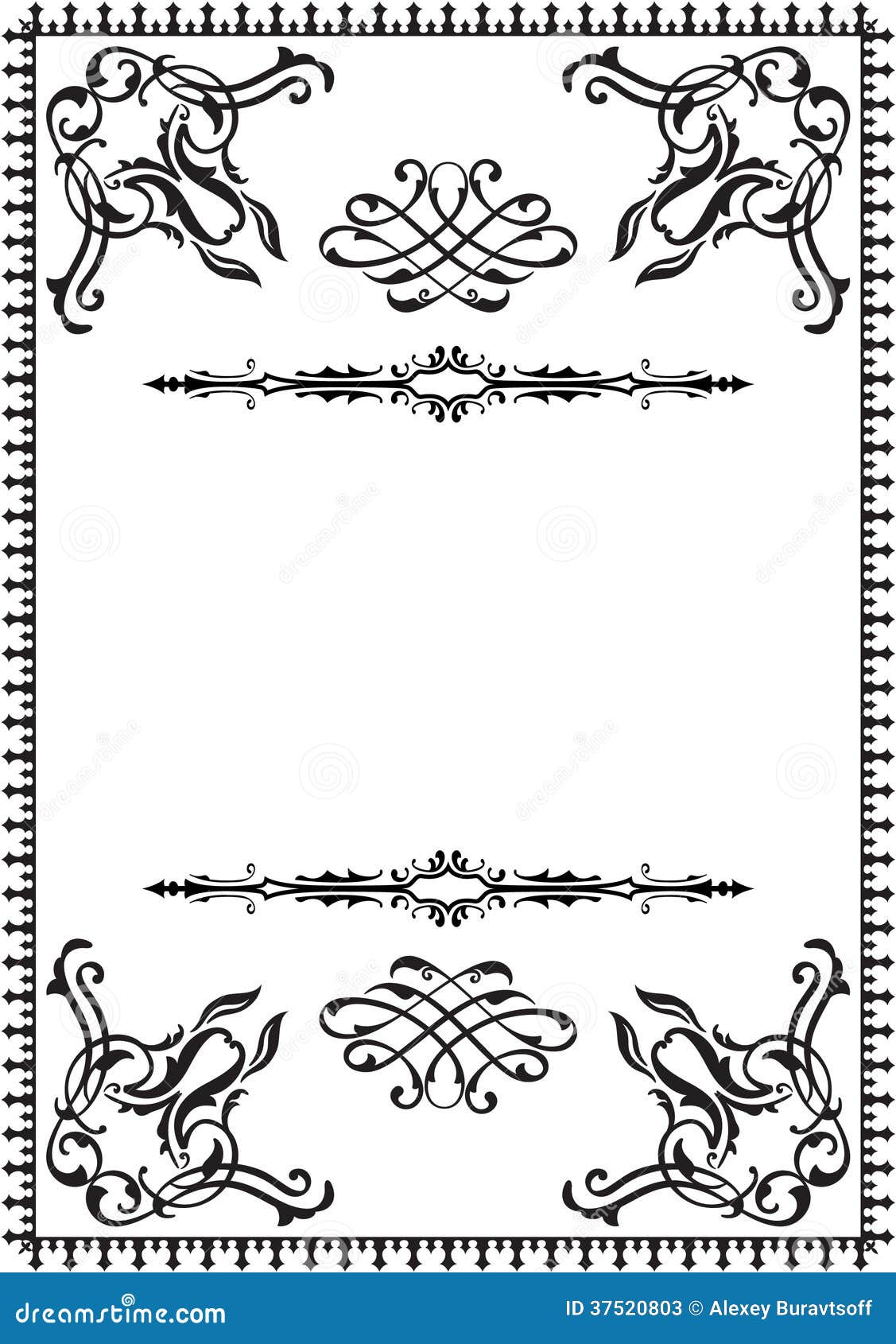 Frame rococo stock vector. Illustration of floral, classical - 37520803