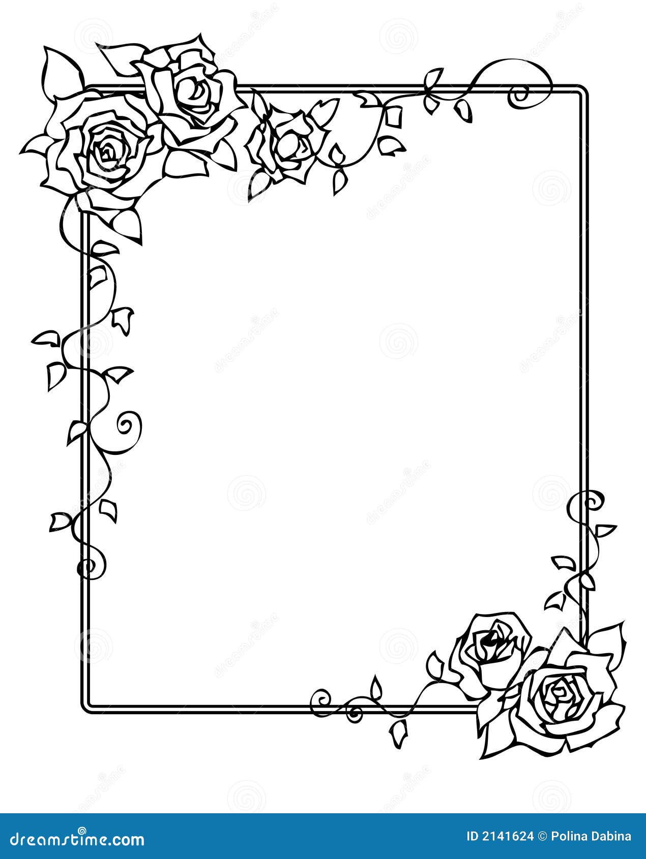 Frame with roses stock vector. Illustration of flower - 2141624
