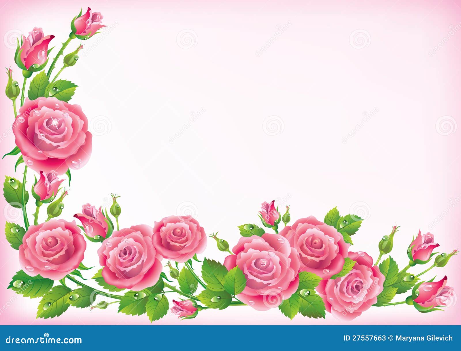 Frame of roses stock vector. Illustration of mildew, card - 27557663