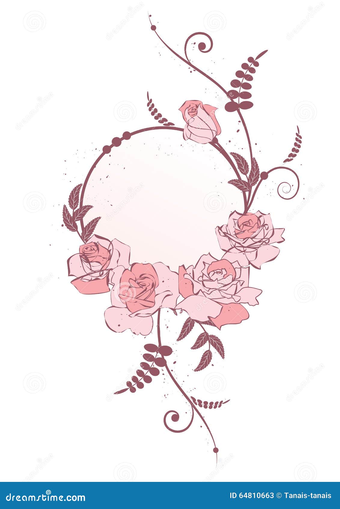 Frame with roses stock vector. Illustration of romance - 64810663