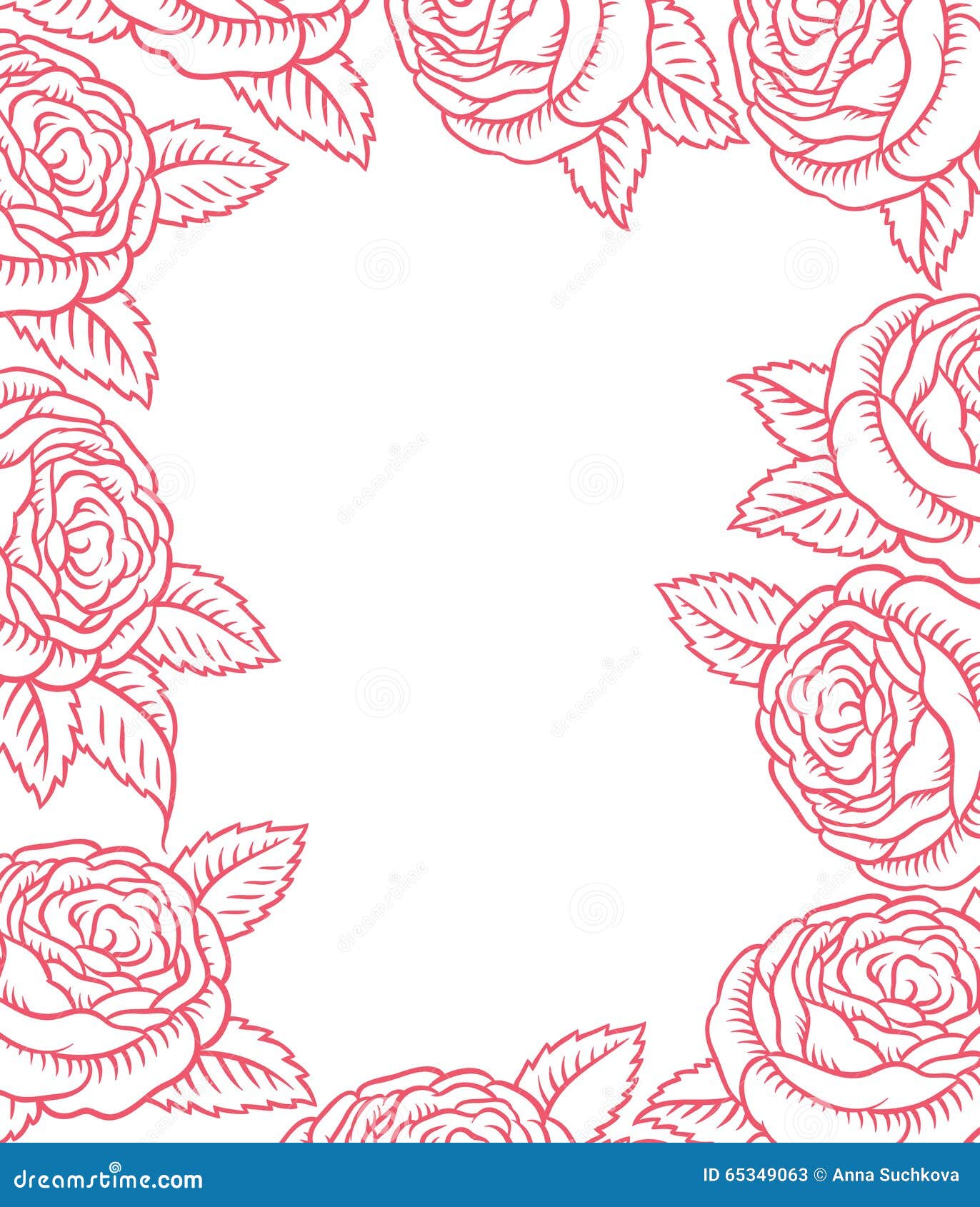 Frame of roses stock vector. Illustration of classic - 65349063