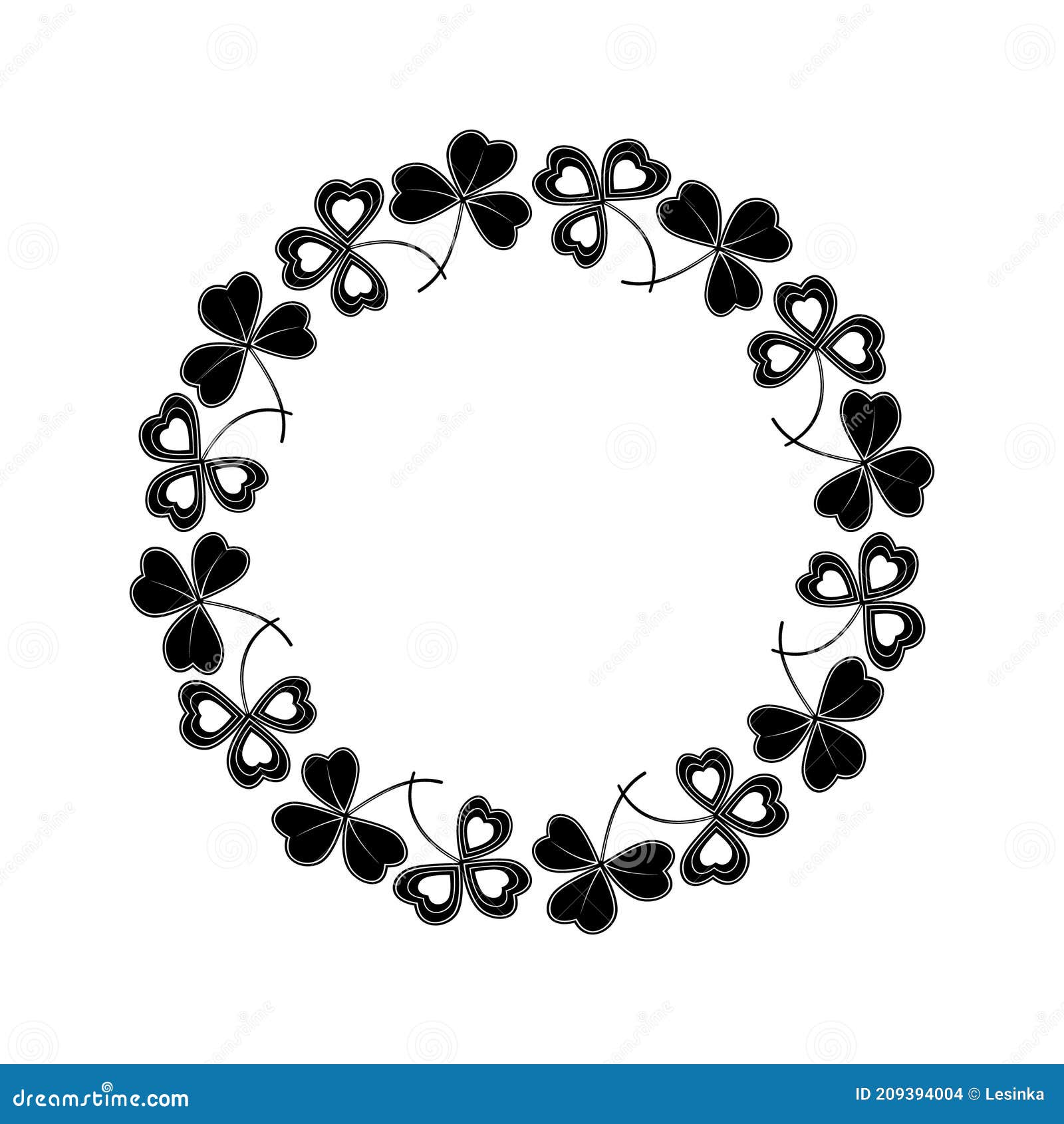 The frame is round clover stock vector. Illustration of flower - 209394004
