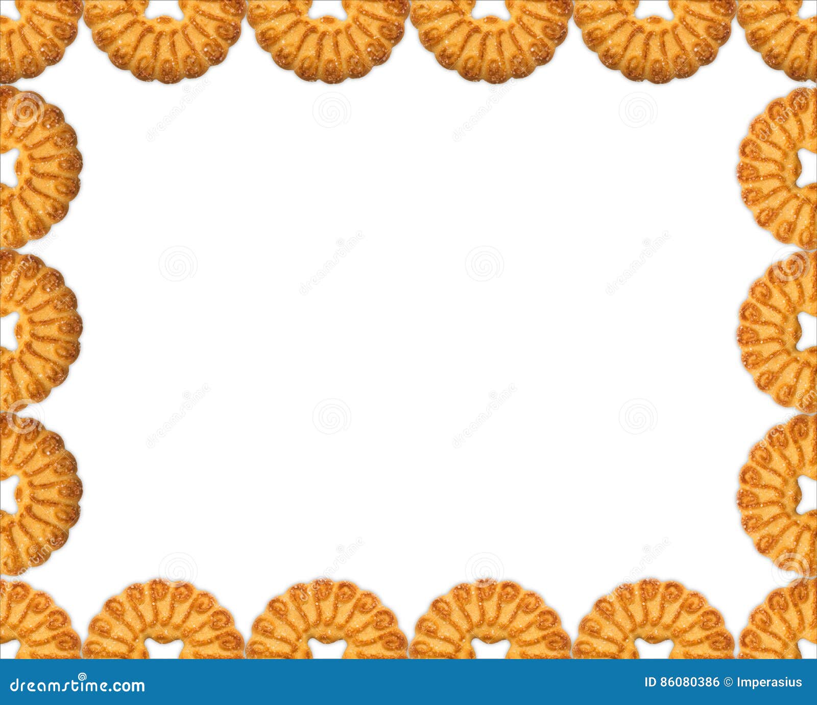 The Frame of the Round Cookie on a White Background Stock Photo - Image ...