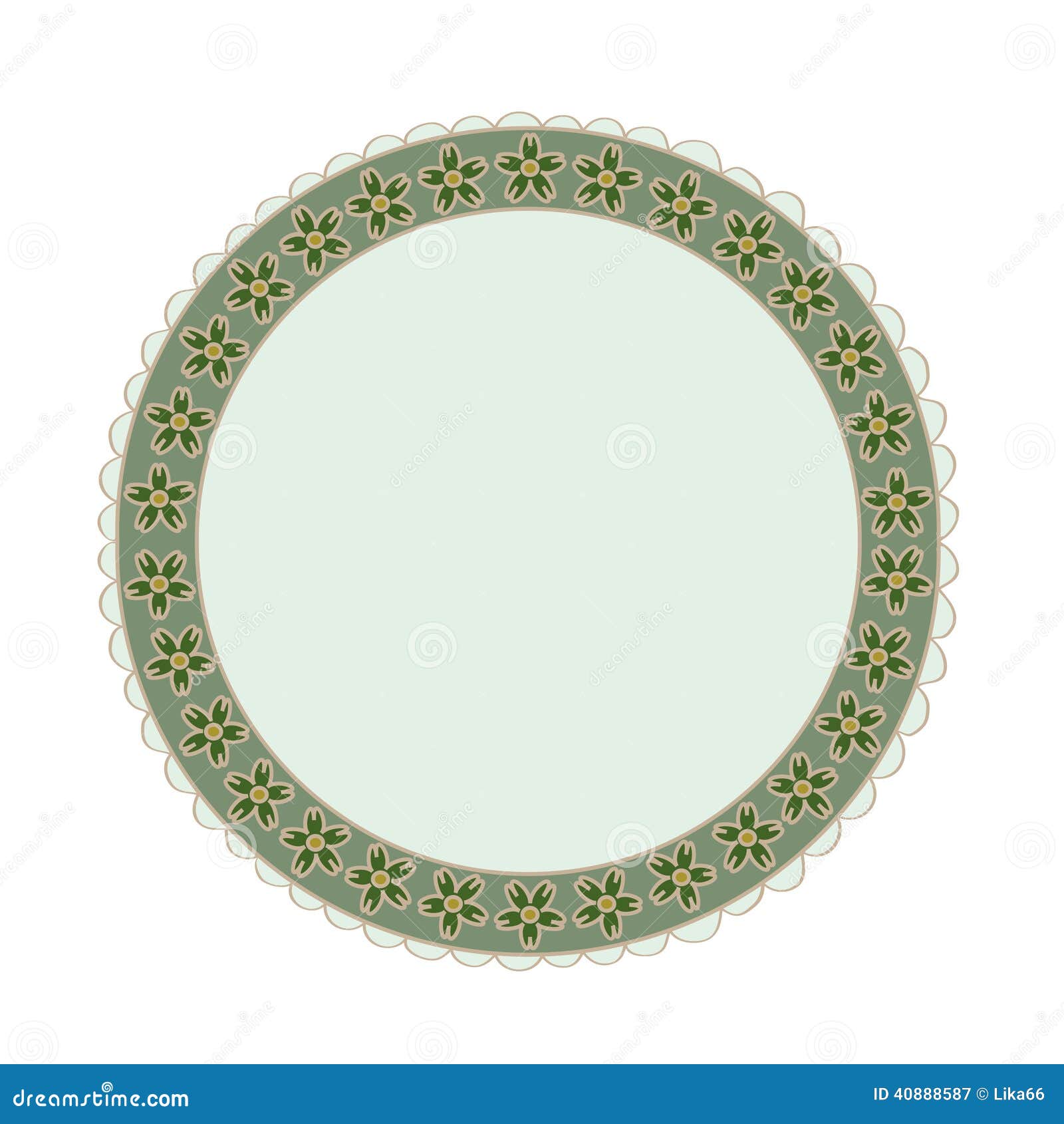 Frame round green stock vector. Illustration of pattern - 40888587
