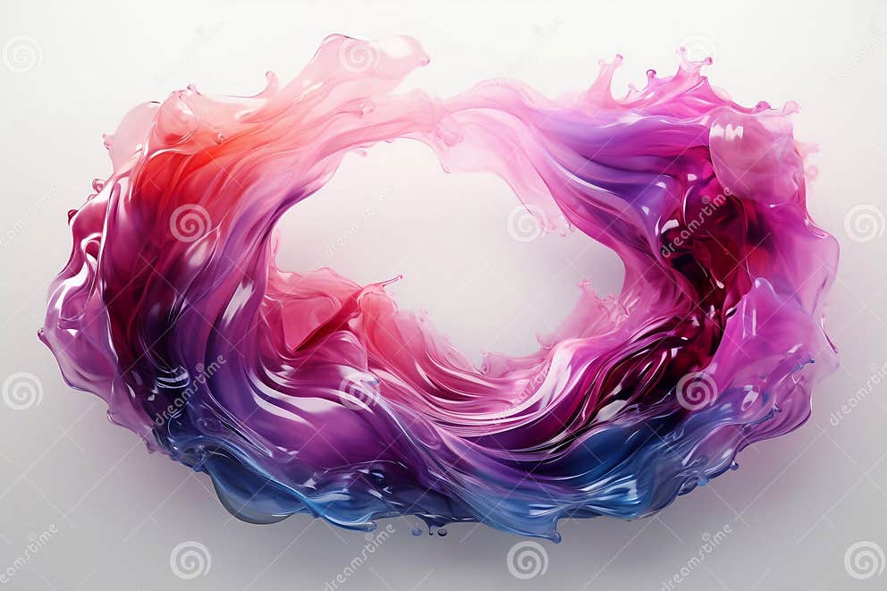 Frame Round Liquid Wave Colored. Generative AI Stock Illustration ...