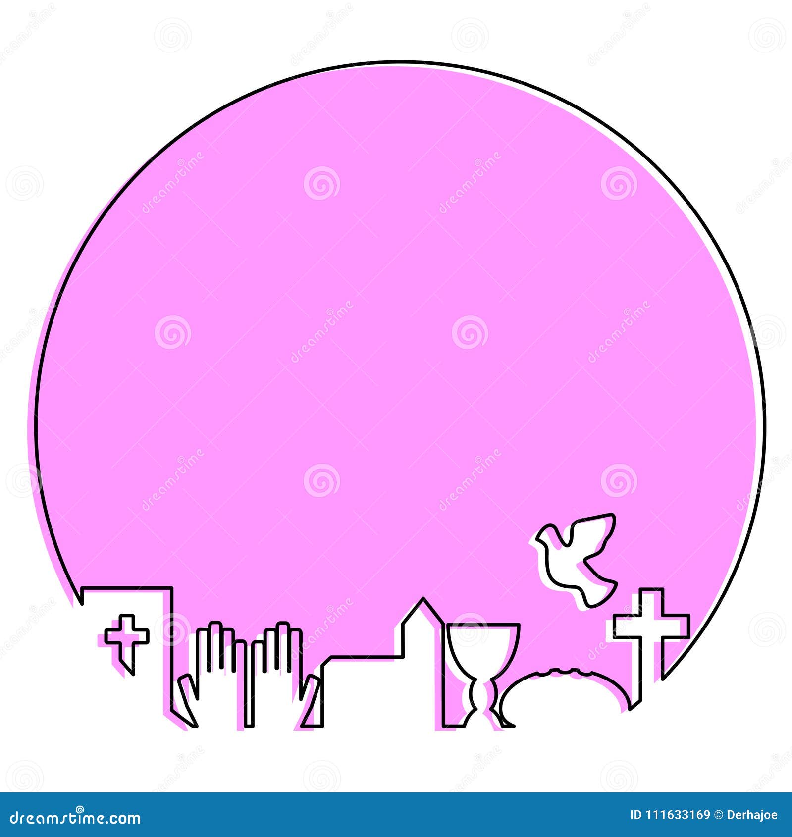 Frame Round Made of Christian Symbols. Stock Illustration ...