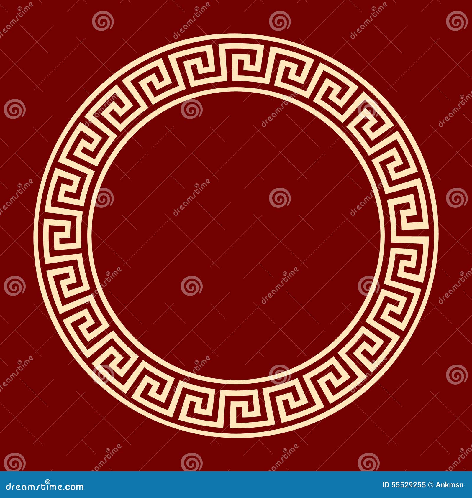 Frame Round Meander Ancient Pattern Stock Vector - Illustration of ...