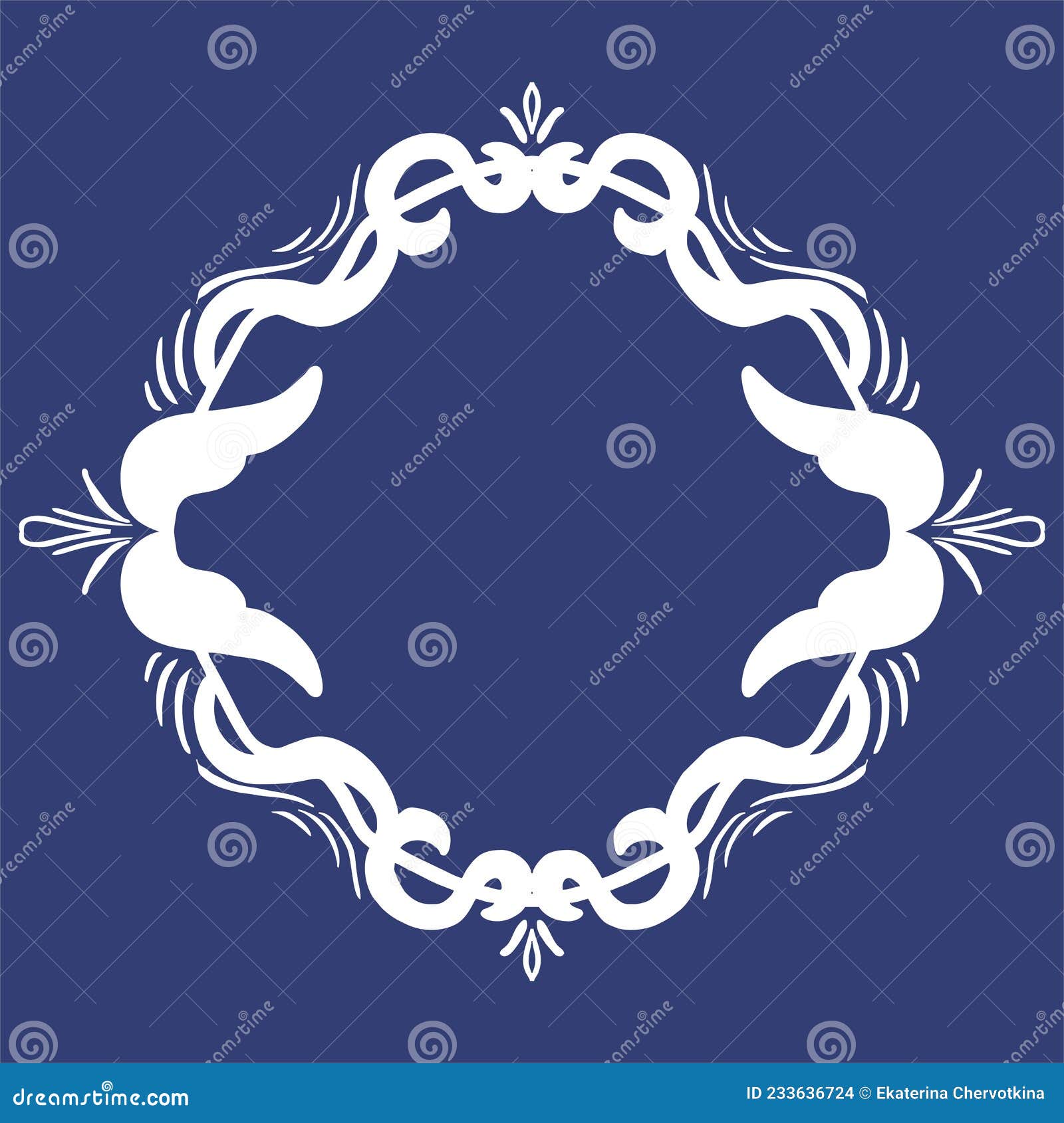 The Frame is Round with Twisted Patterns Stock Vector - Illustration of ...