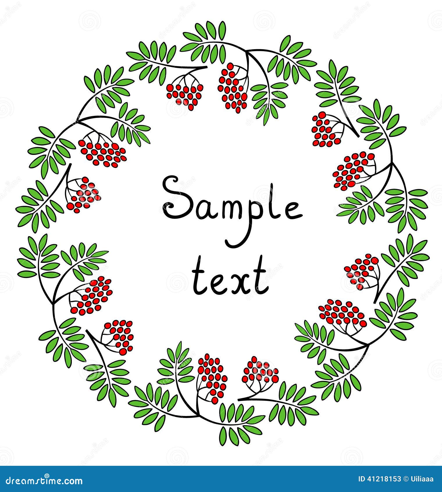 Frame with rowan branch stock illustration. Illustration of leaf - 41218153
