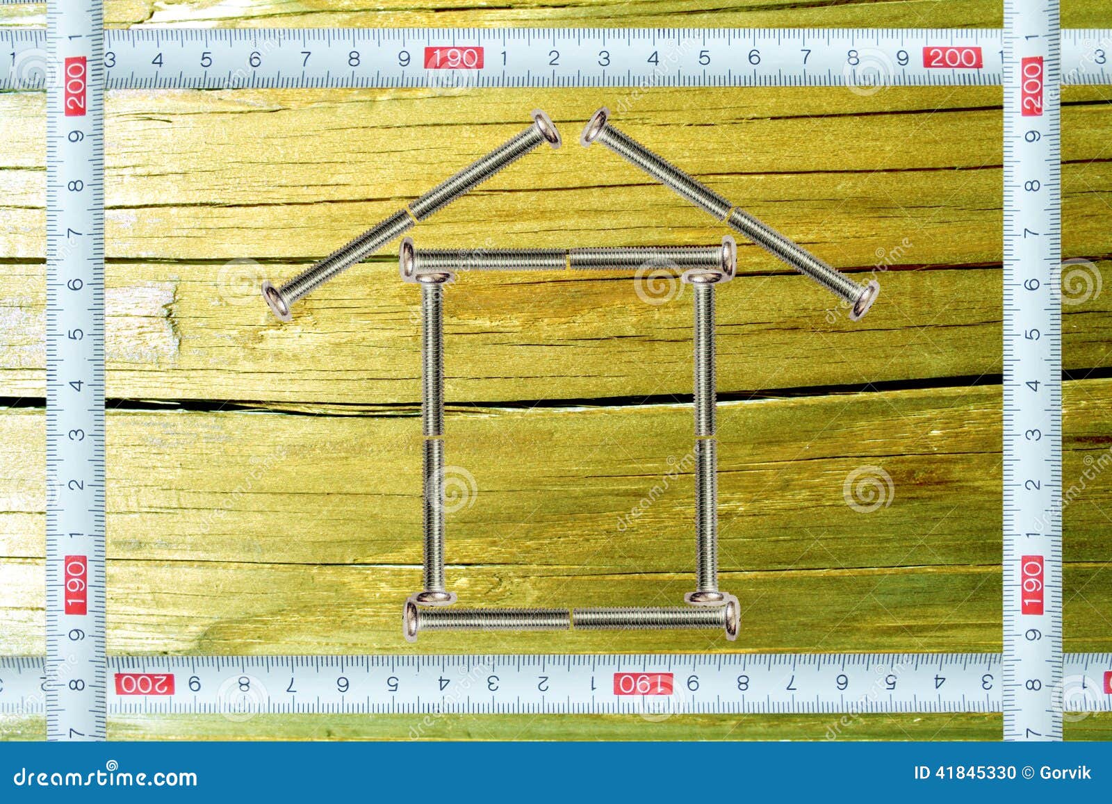 Frame with a Ruler and a Lodge from Bolts Inside Stock Photo - Image of ...