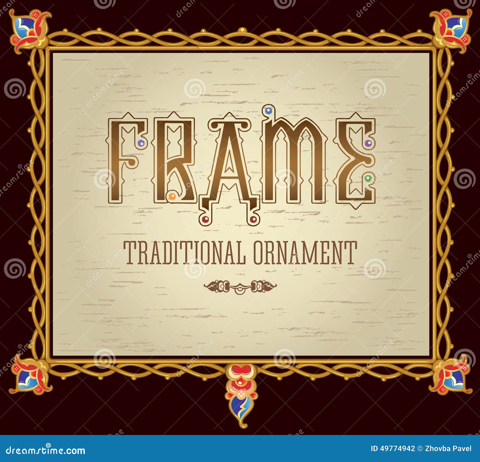 Frame in Russian Folk Style Stock Vector - Illustration of copy ...