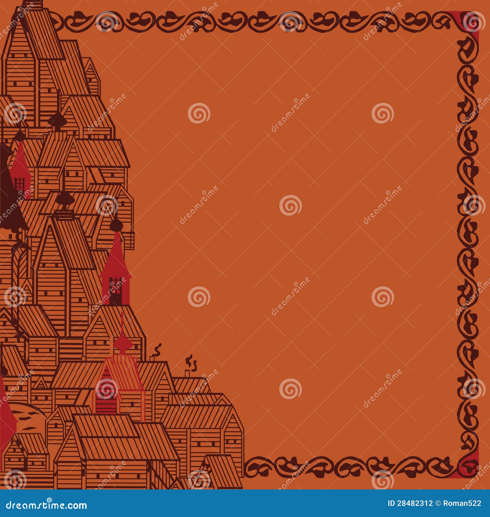 Frame Russian folklore stock vector. Illustration of building - 28482312